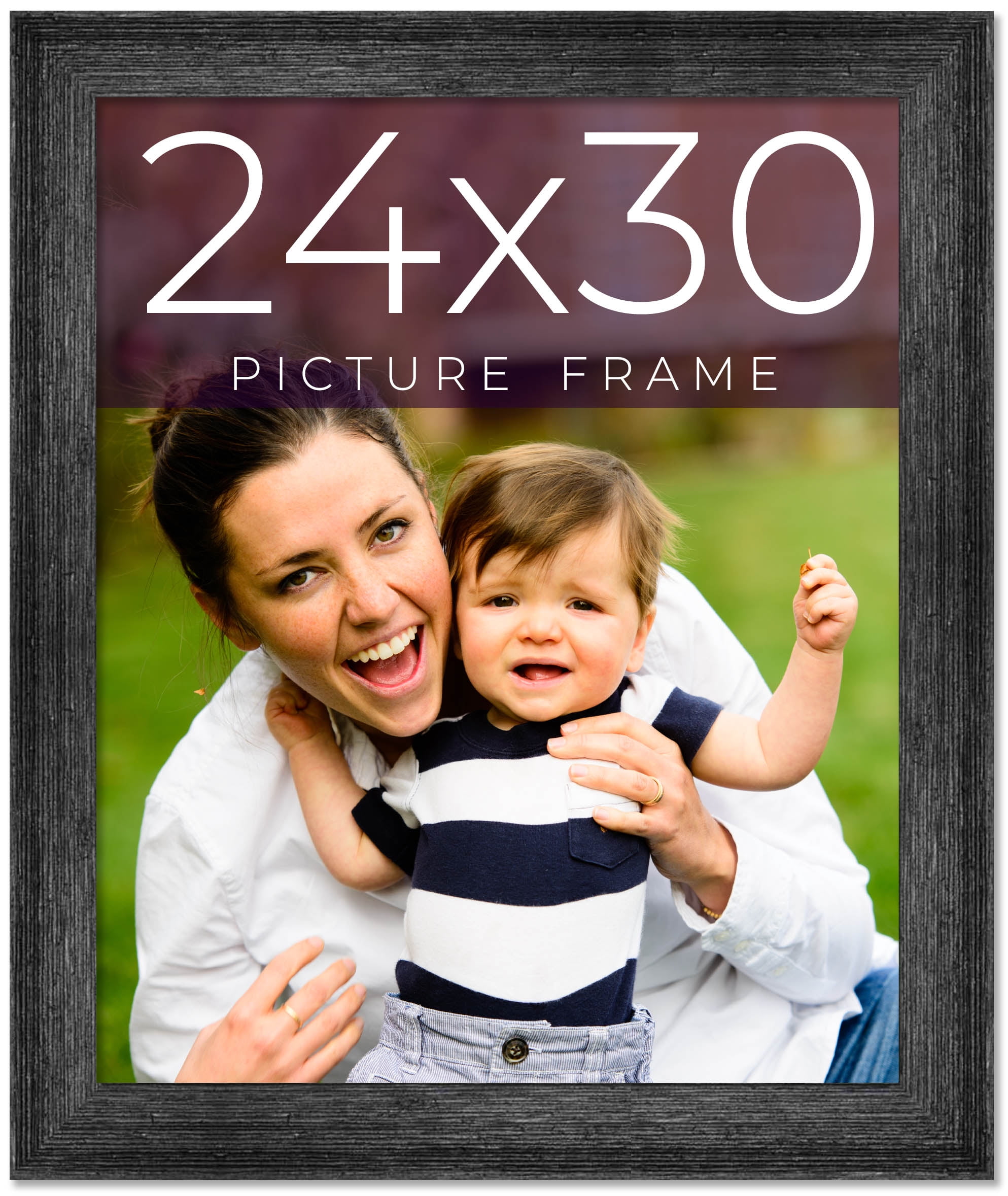 24x30 Frame Black Real Wood Picture Frame Width 1.5 inches | Interior ...