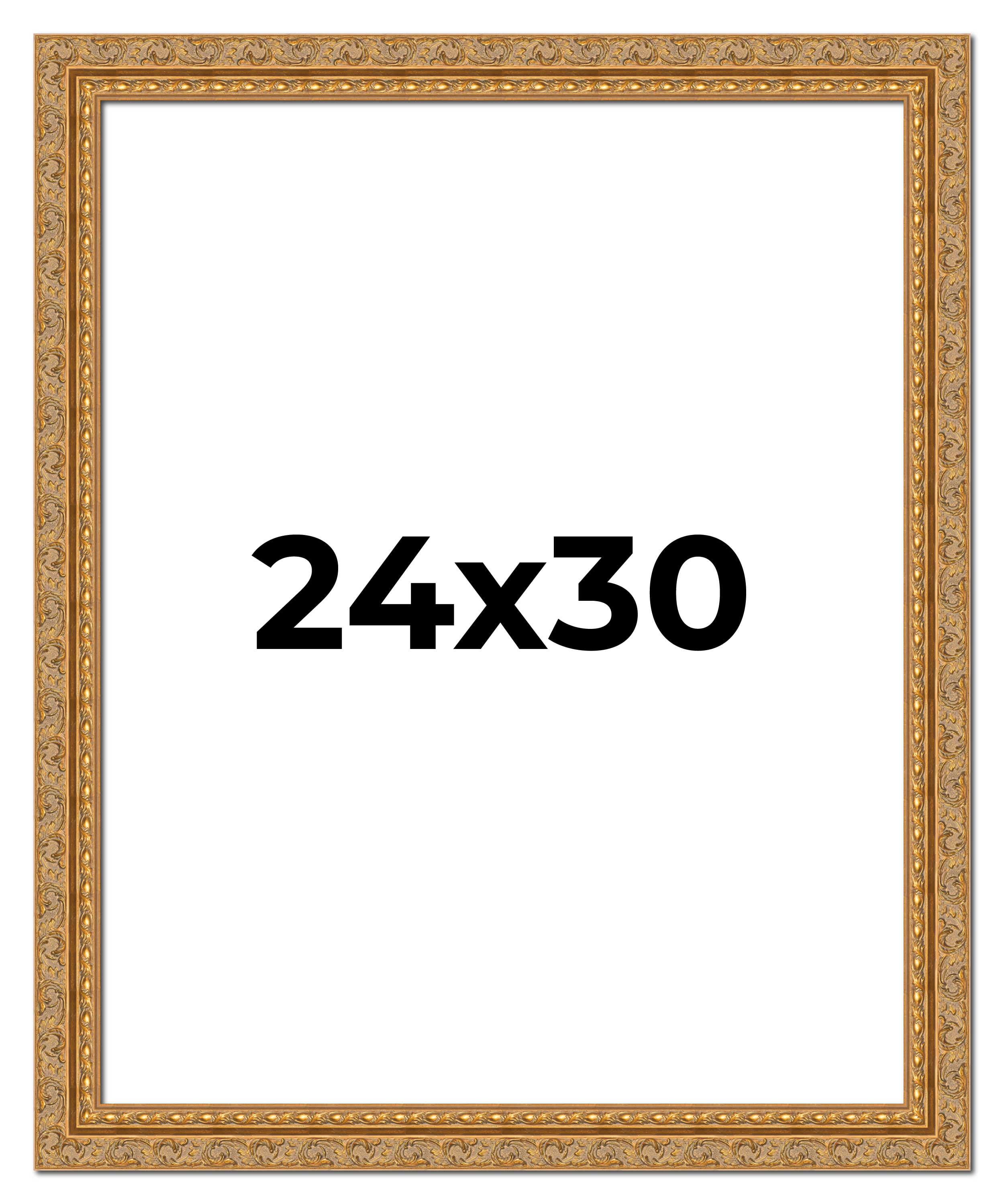 24x30 Frame Gold Ornate Solid Wood Picture Frame | 2 Inch Moulding ...