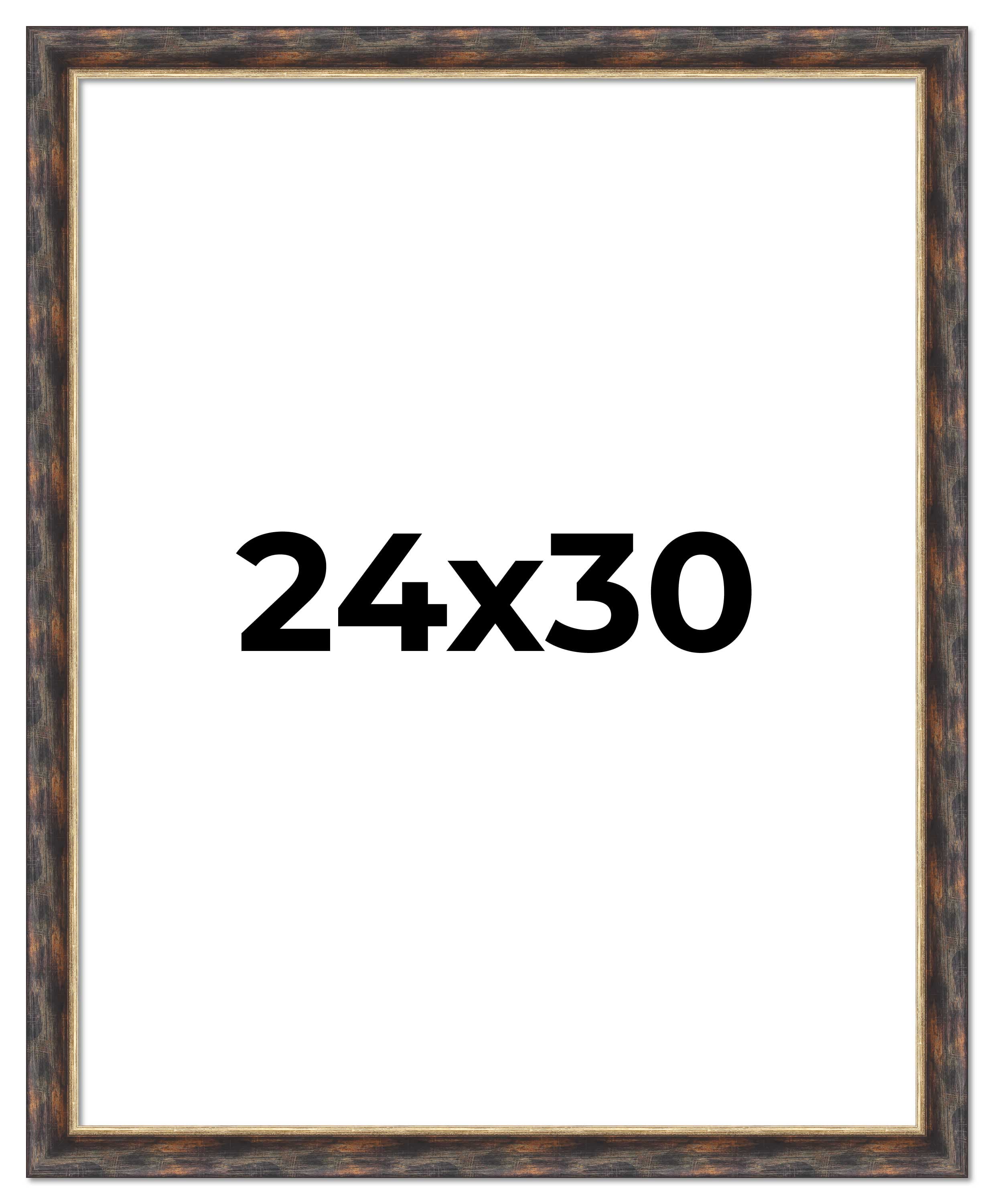 24x30 Frame Gold Real Wood Picture Frame Width 1.5 inches | Interior ...
