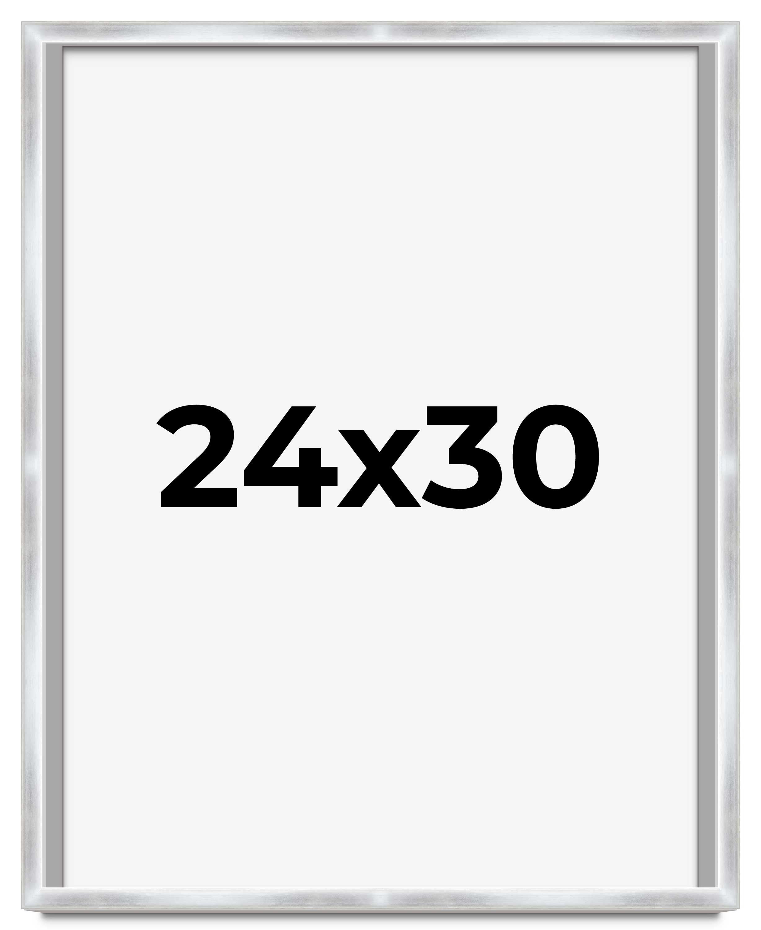 24x30 Frame Silver Whitewashed Wood Grain Solid Wood Shadow Box | 0.75 ...