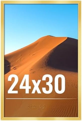 24x30 Picture Frame for Wall Display, 24x30 Gold Picture Frame with HD ...