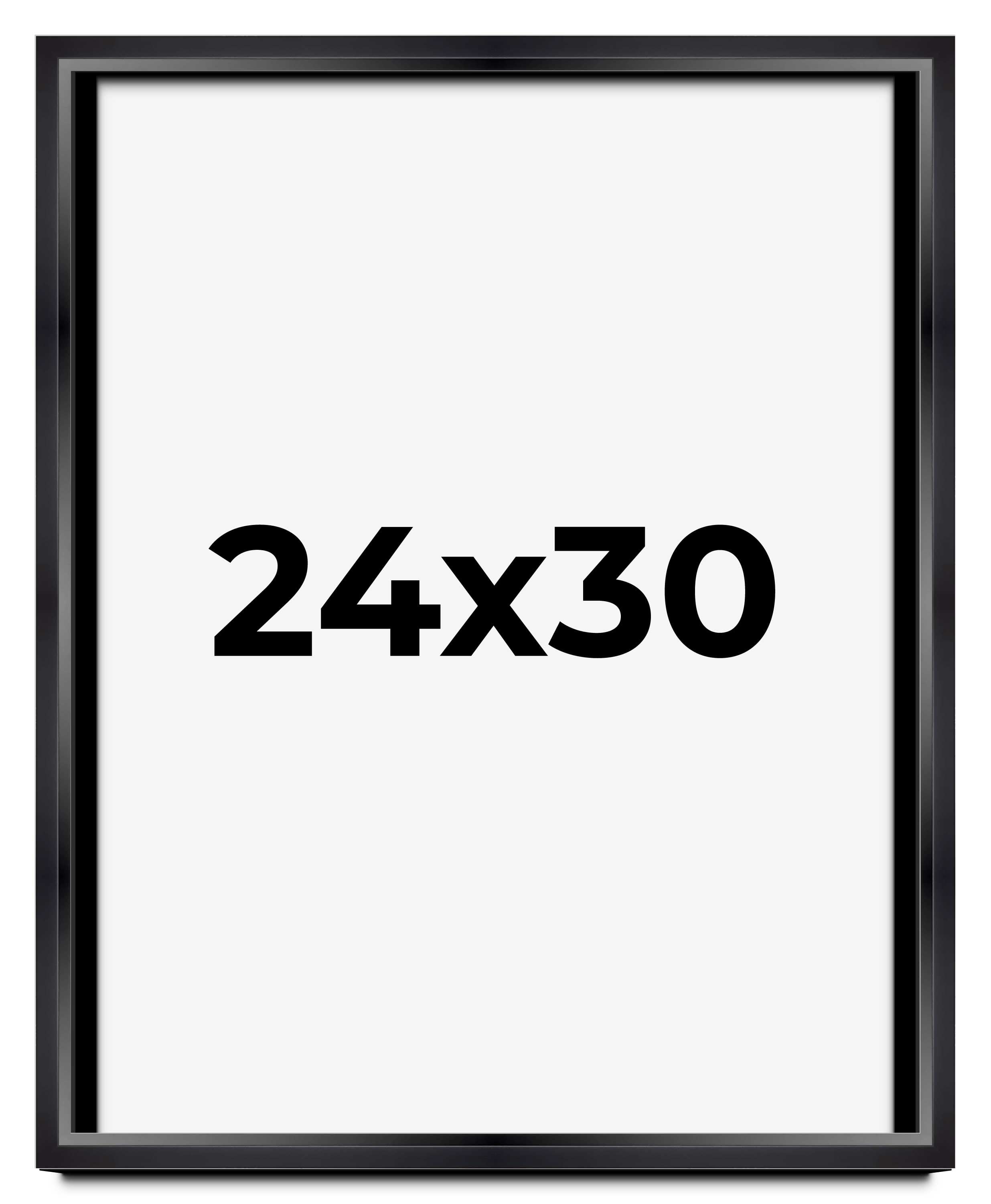 24x30 Shadow Box Frame Black | 1.25 inches Deep Real Wood Contemporary ...