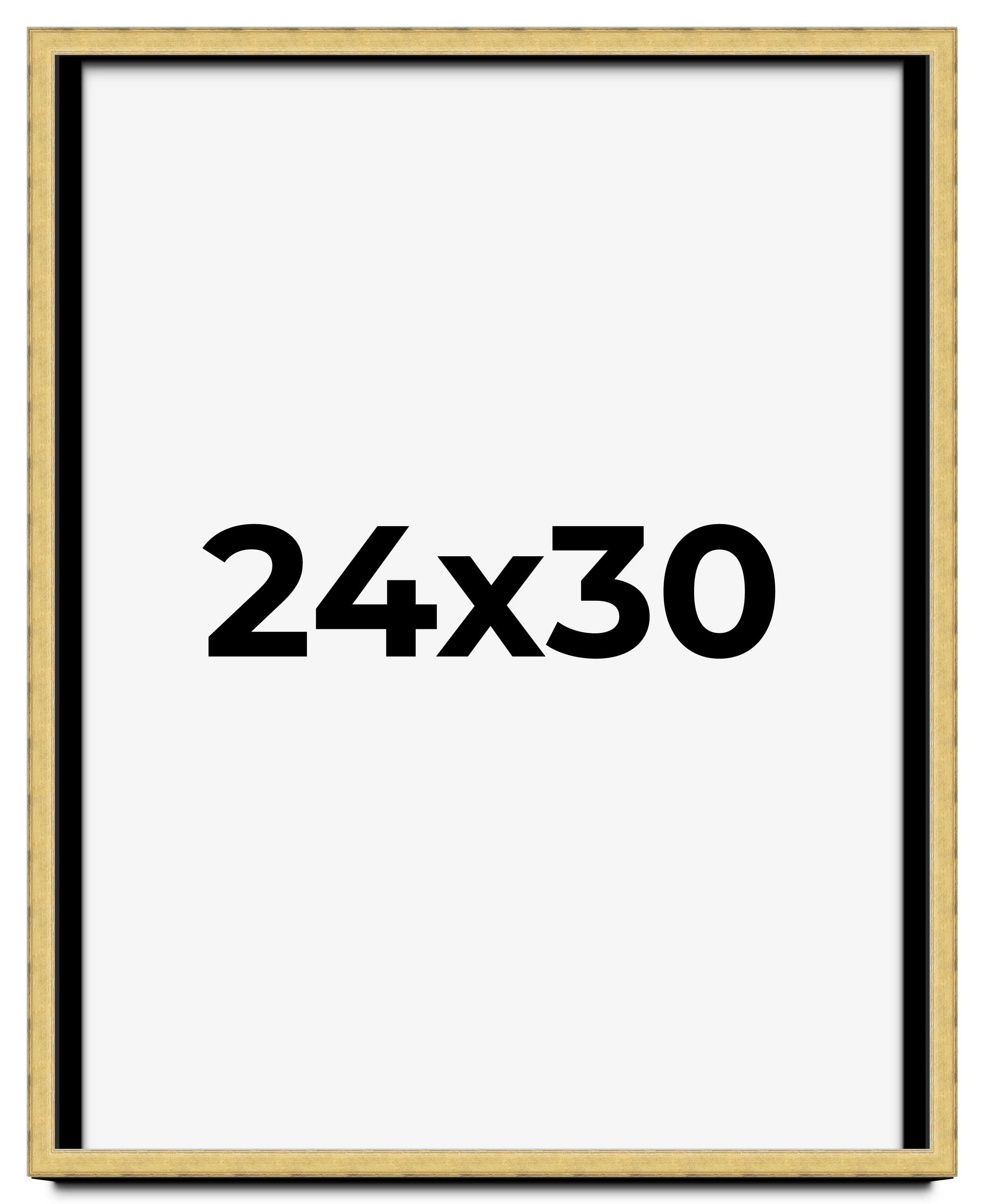 24x30 Shadow Box Frame Gold | 1.375 Inches Deep Real Wood Contemporary ...