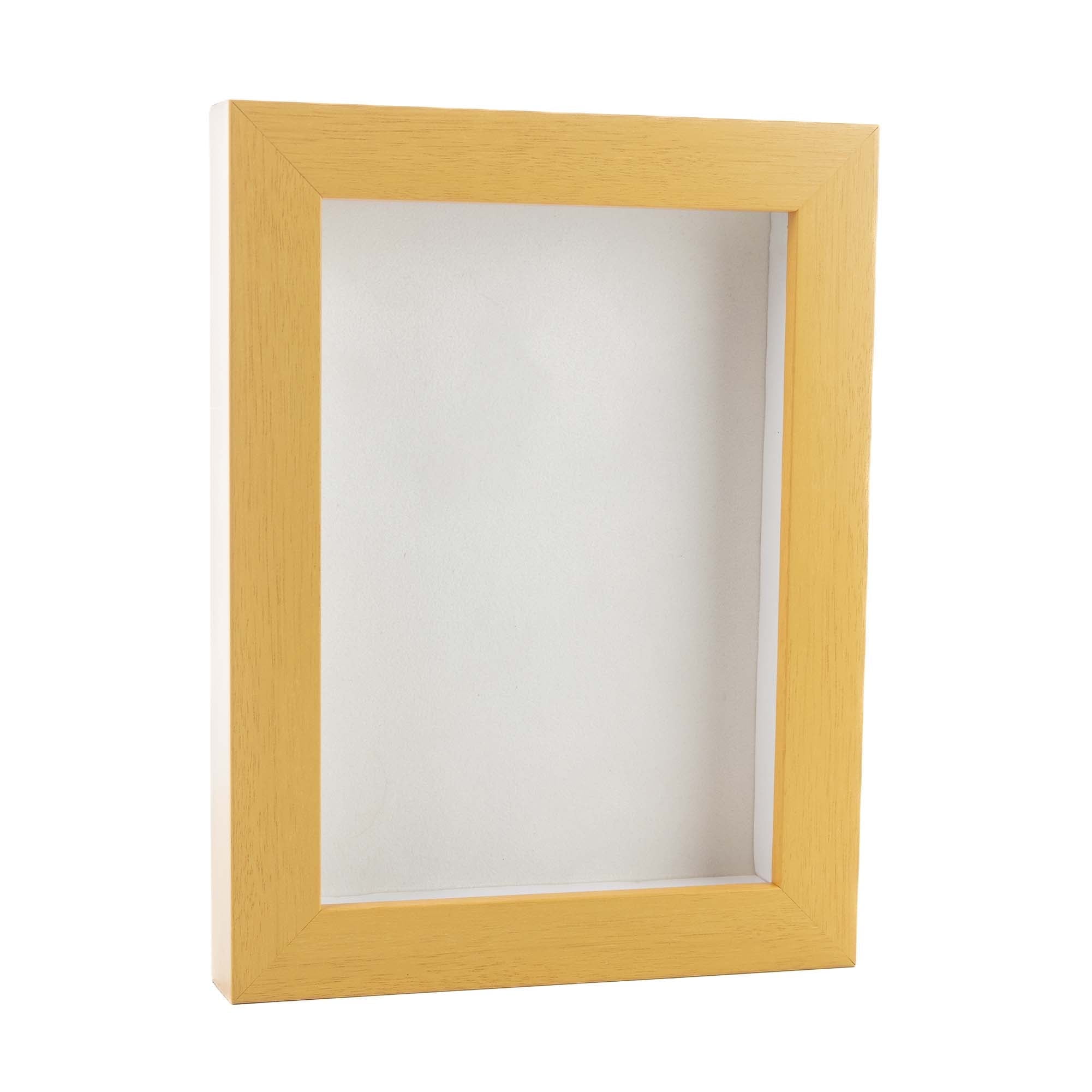 CustomPictureFrames 24x30 Shadow Box Frame Natural Wood with White ...