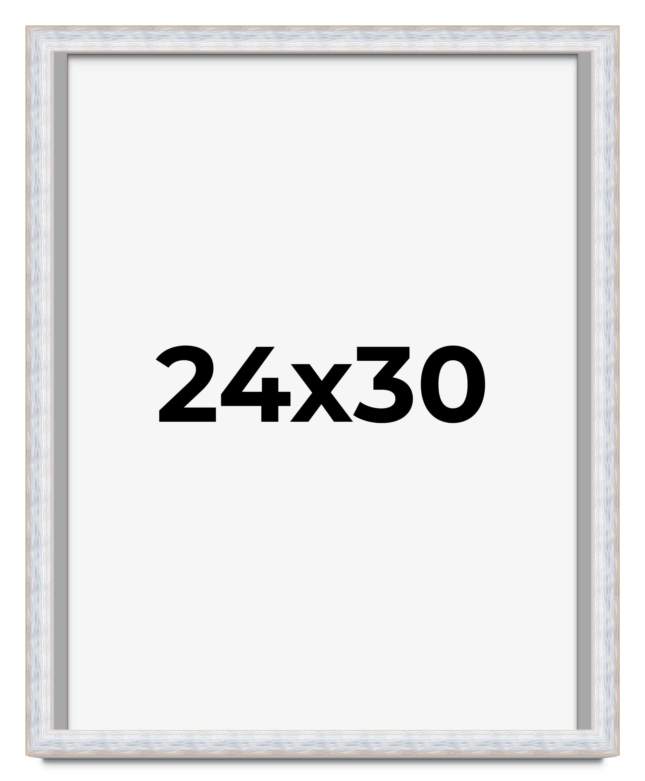 24x30 Shadow Box Frame Silver | 1.625 Inches Deep Real Wood ...