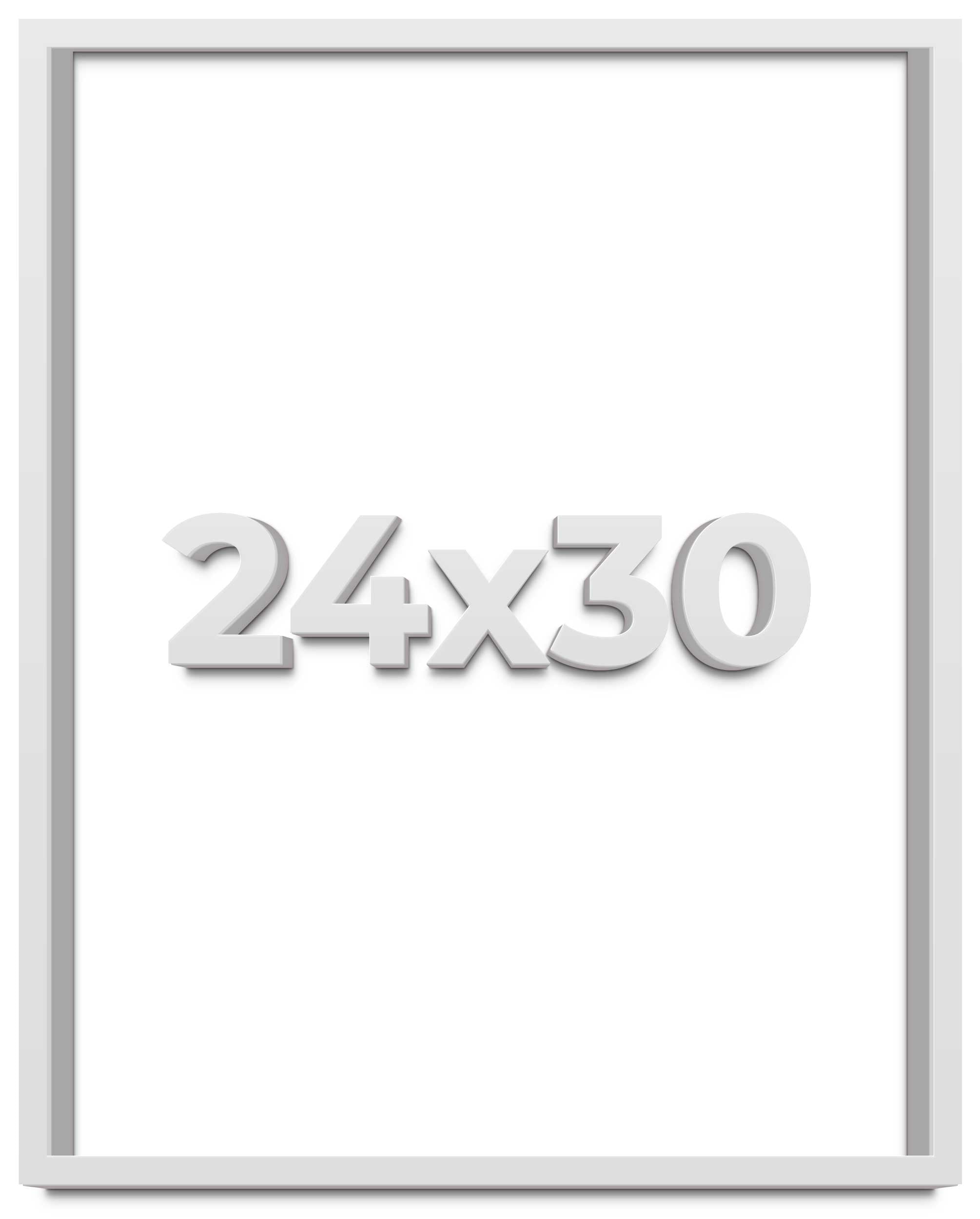 24x30 Shadow Box Frame White | 1 Inches Deep Real Wood Contemporary ...