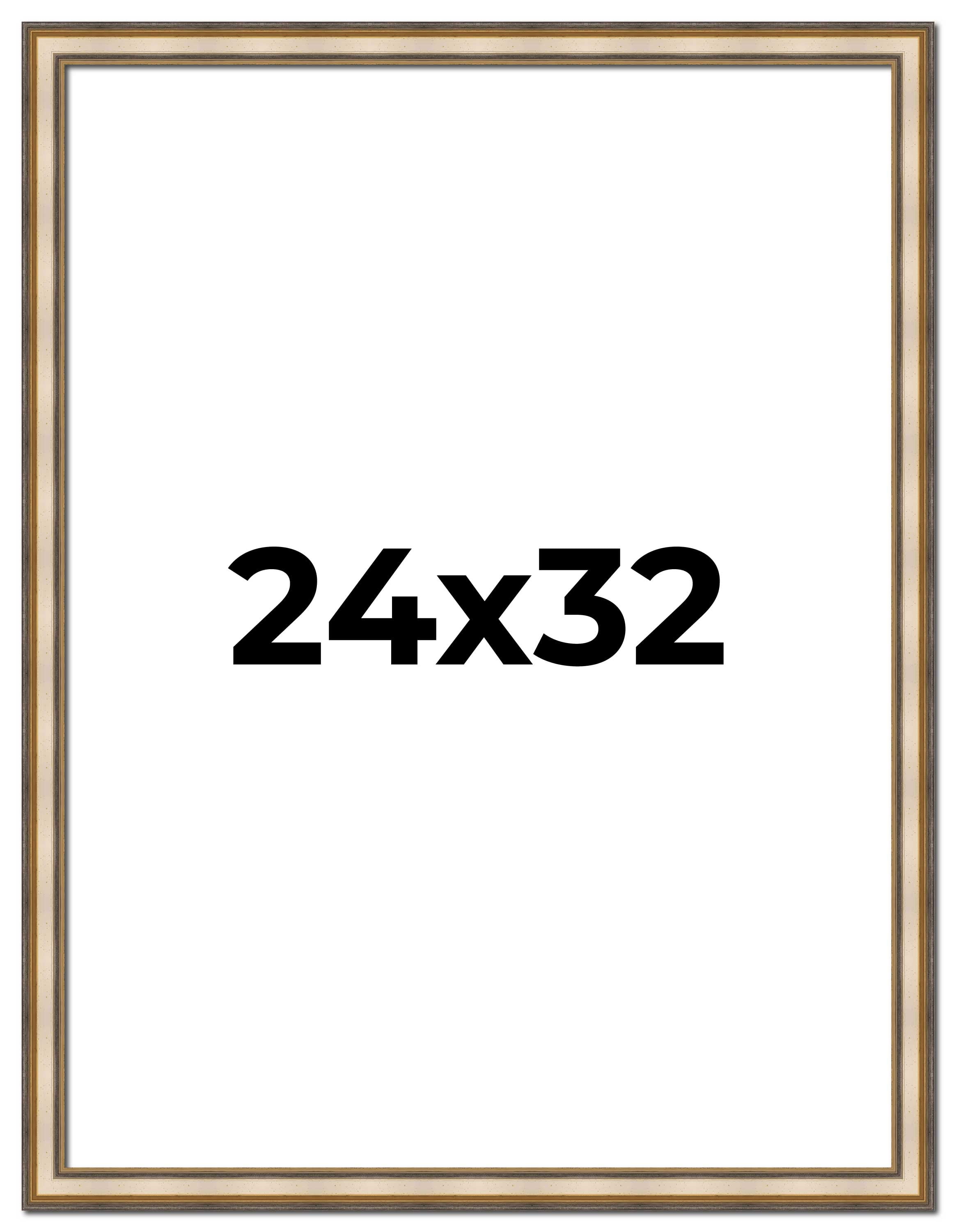 24x32 1.75" 'Prima" Silver Contemporary Wood Frame - Great for Posters ...