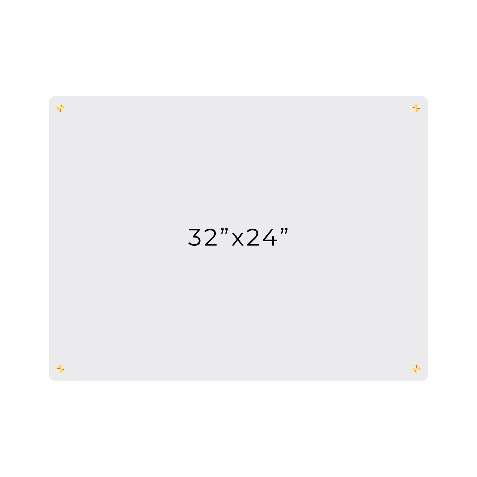 24x32 Dry Erase Board for Wall - with .25 Clear Acrylic and Gold Stand ...