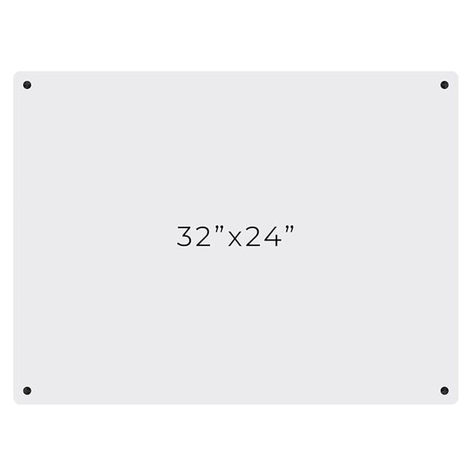 24x32 Dry Erase Board for Wall - Clear Acrylic Whiteboard with Black ...