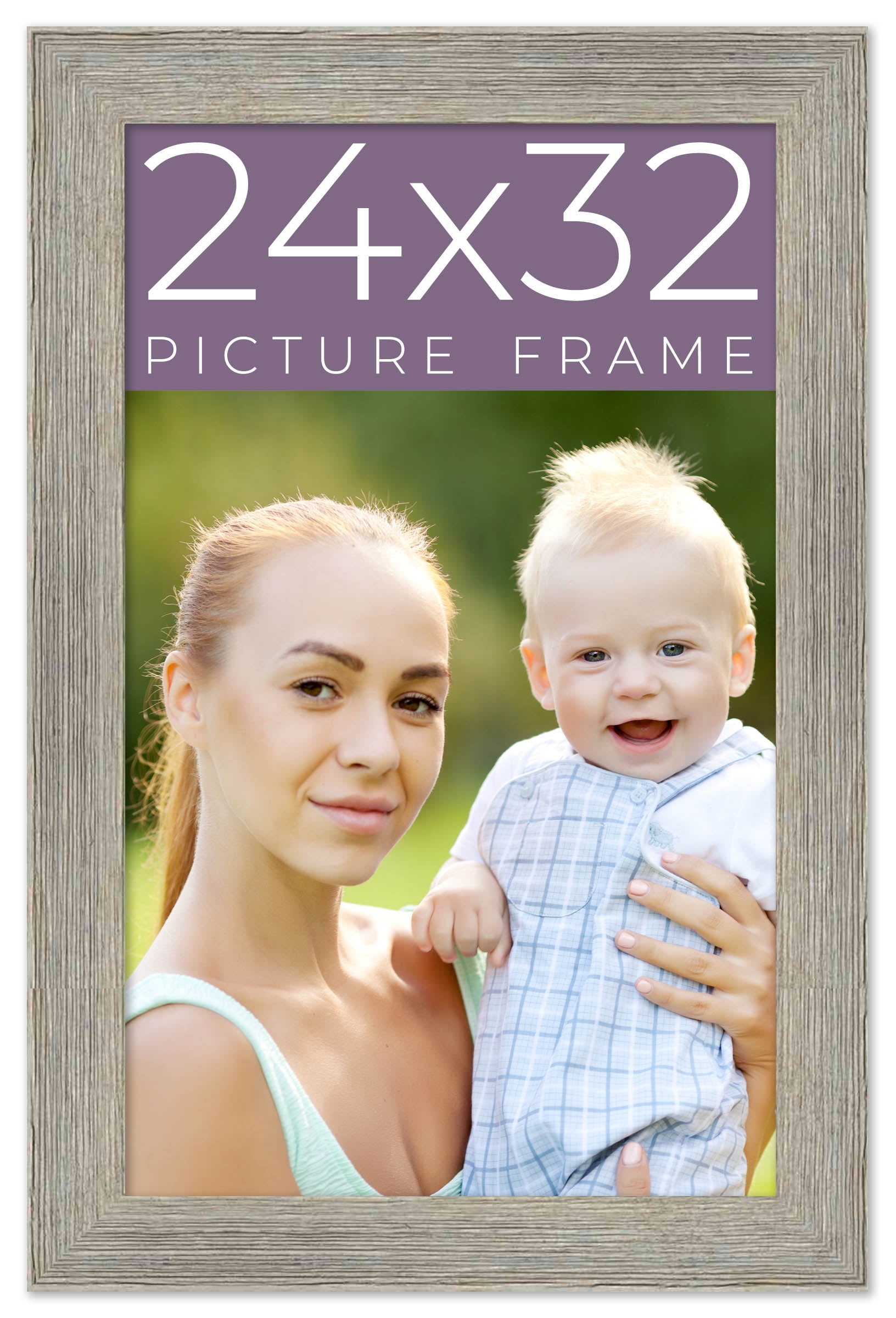 24x32 Frame Grey Real Wood Picture Frame Width 1.5 Inches | Interior ...