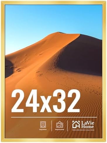 24x32 Picture Frame for Wall Display, 24x32 Gold Picture Frame with HD ...