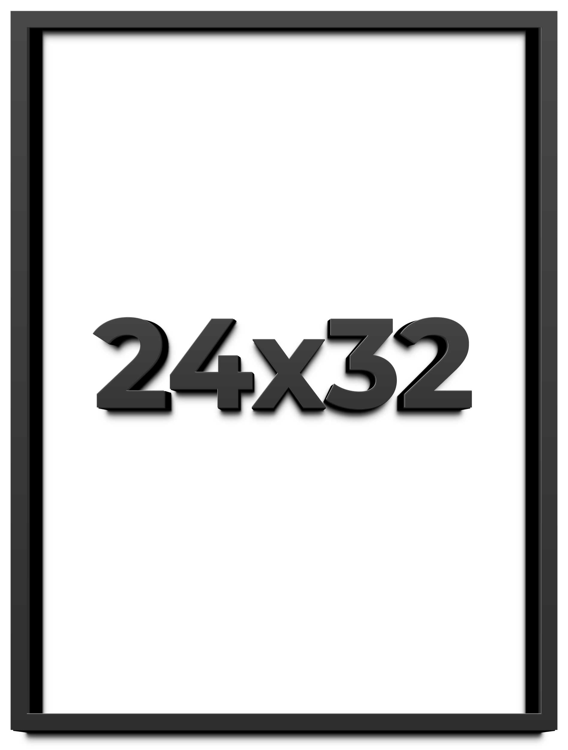 24x32 Shadow Box Frame Black | 1 inches Deep Real Wood Contemporary ...