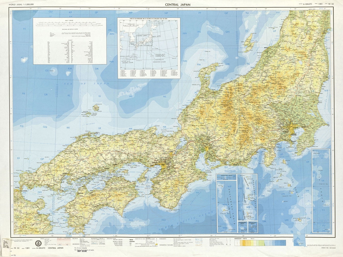 24x32in Coated Paper Central Japan Map Photographic Print Art Print ...