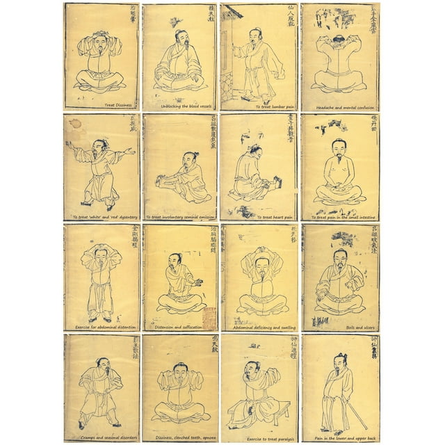 24x33in Qigong exercises Qi (Chi), Breathing techniques, Mental focus ...