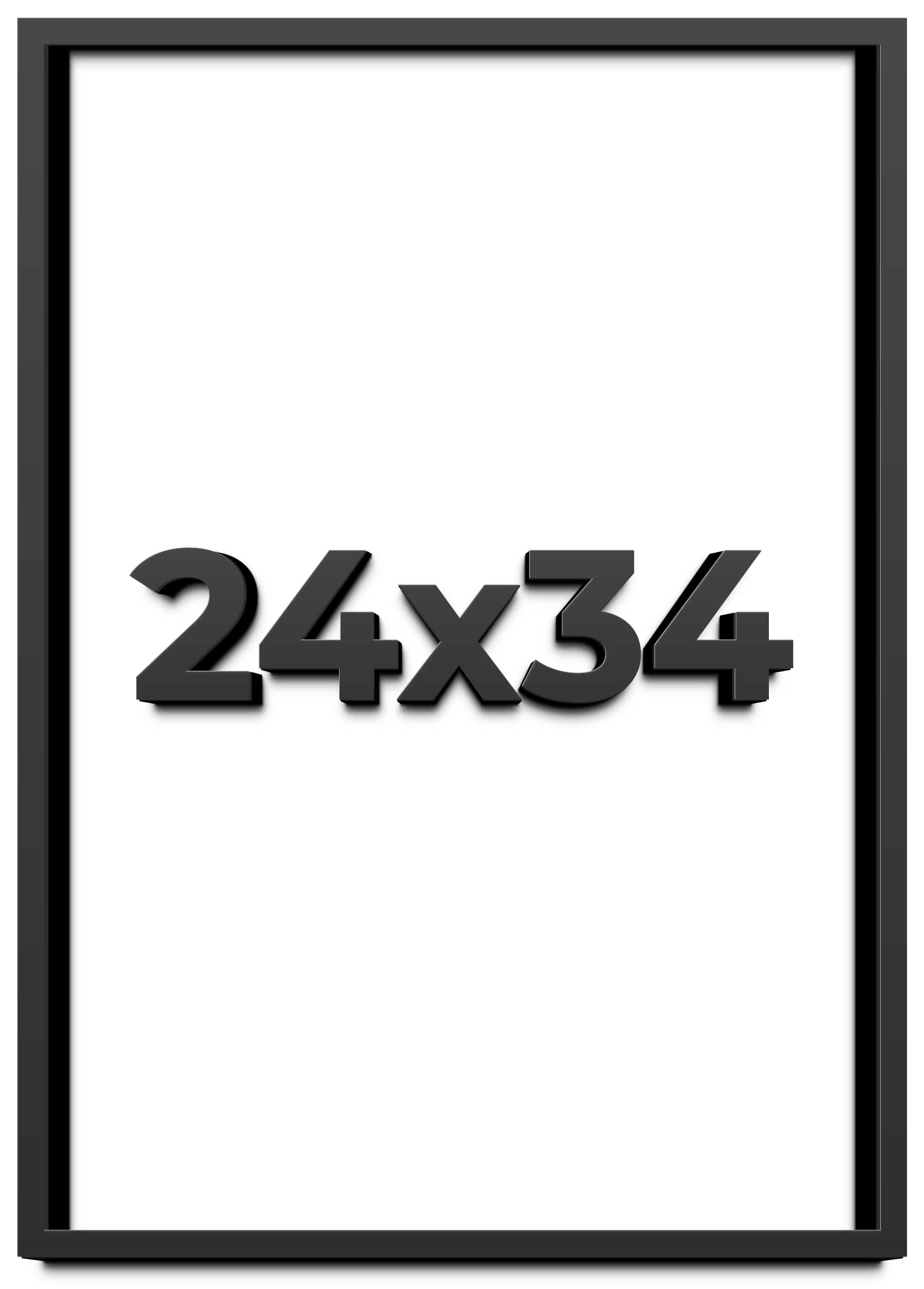 24x34 Shadow Box Frame Black | 1 inches Deep Real Wood Contemporary ...