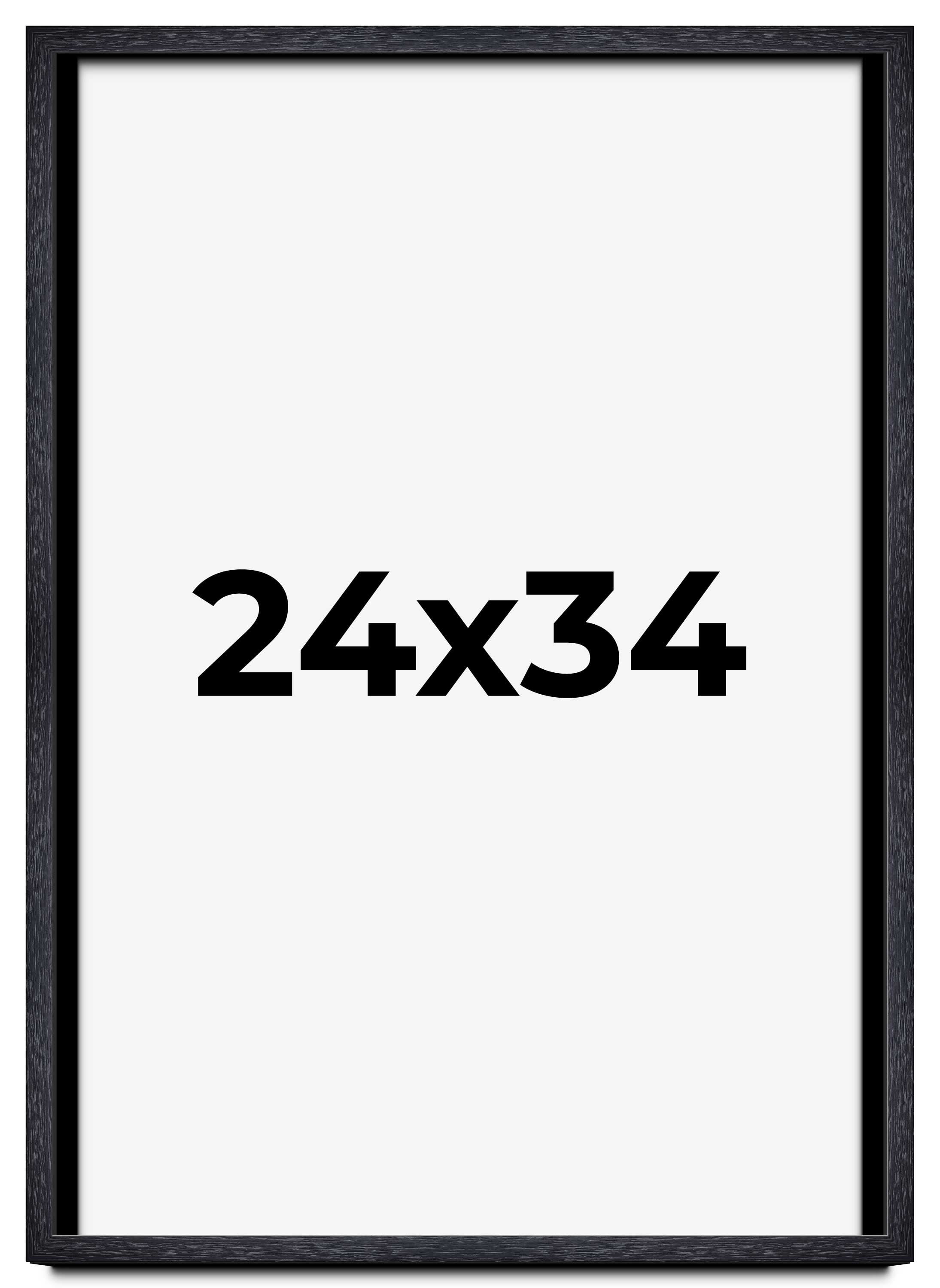 24x34 Shadow Box Frame Black | 1 Inches Deep Real Wood Farmhouse ...