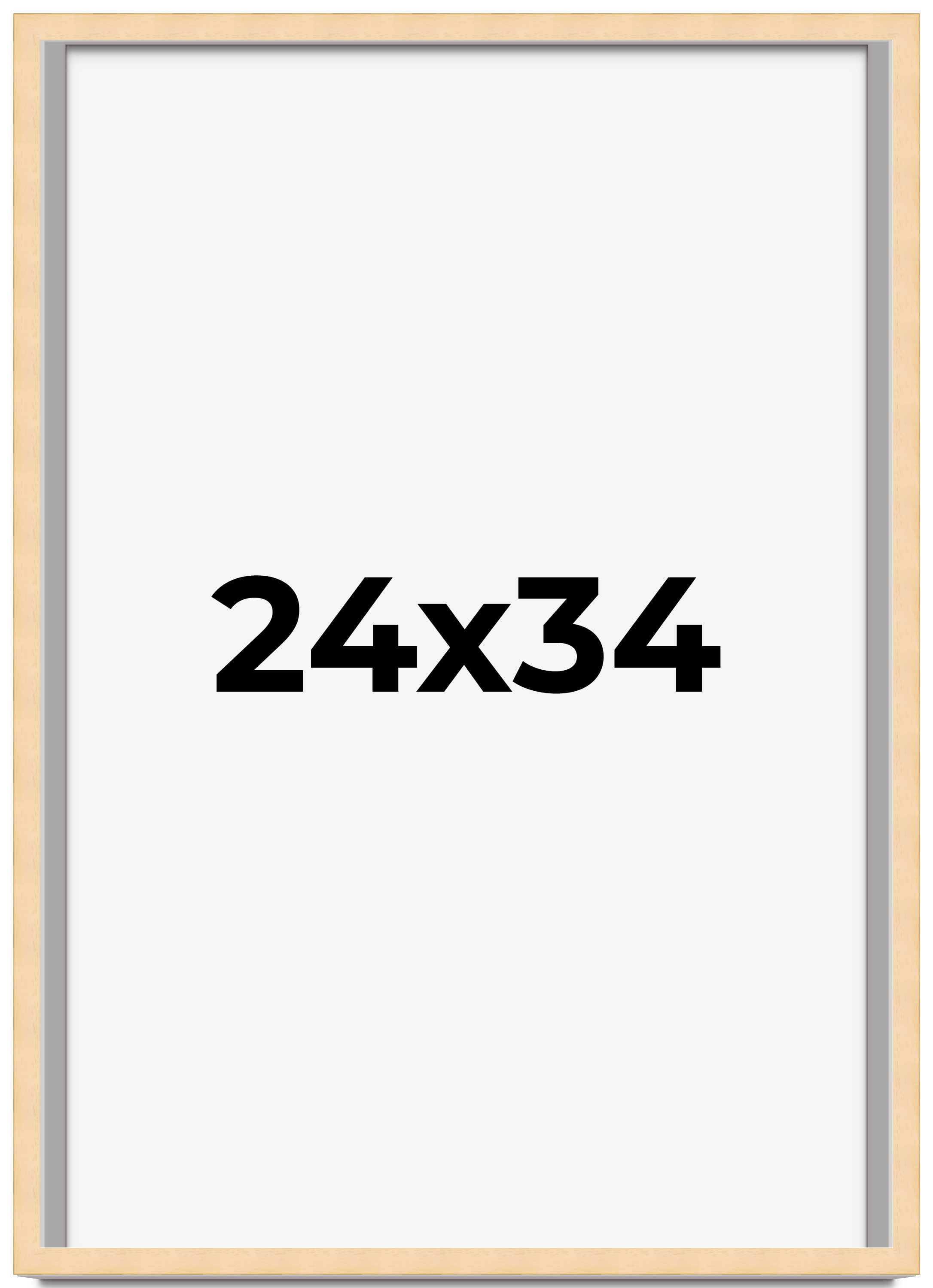 24x34 Shadow Box Frame Brown | 0.875 Inches Deep Real Wood Contemporary ...