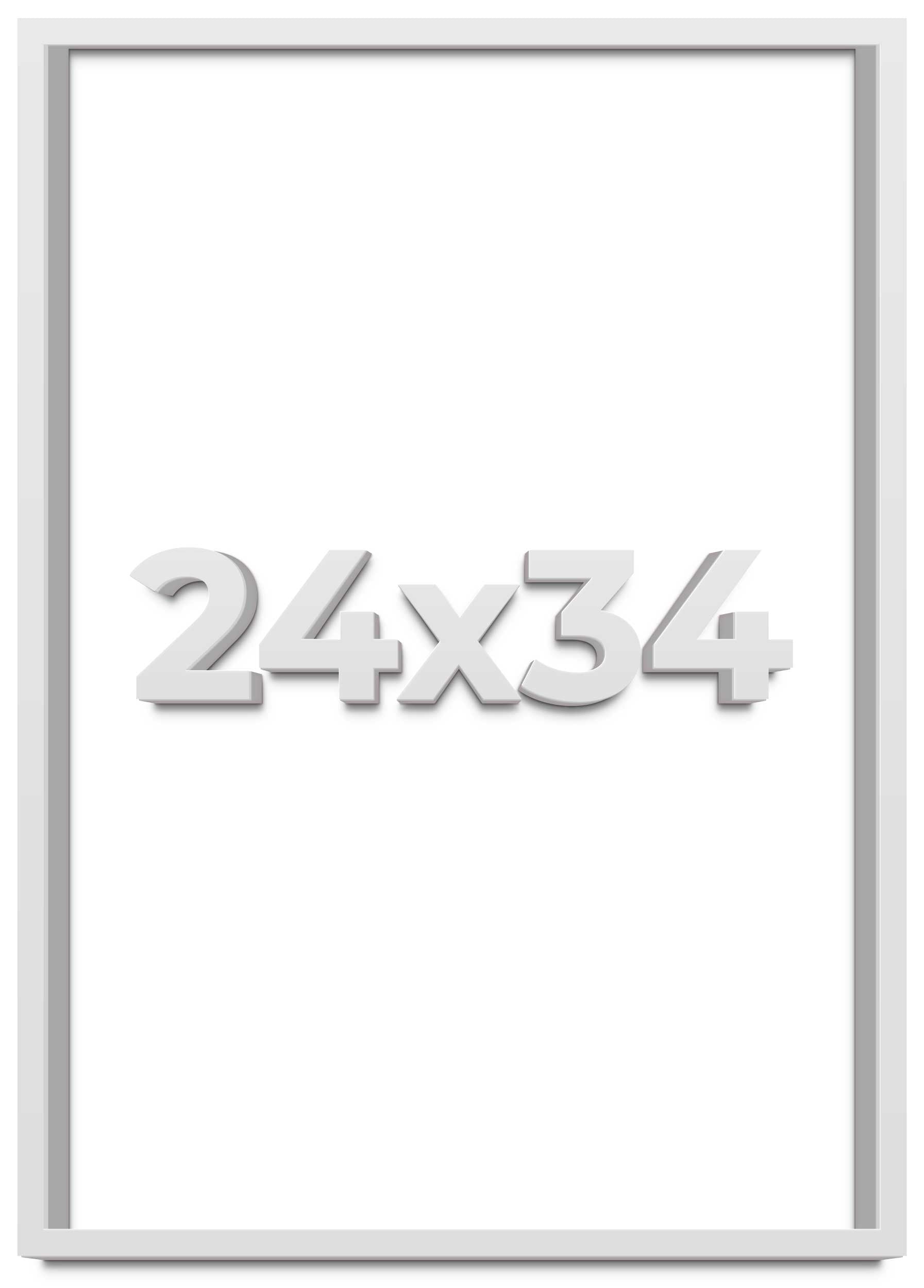 24x34 Shadow Box Frame White | 1 Inches Deep Real Wood Contemporary ...