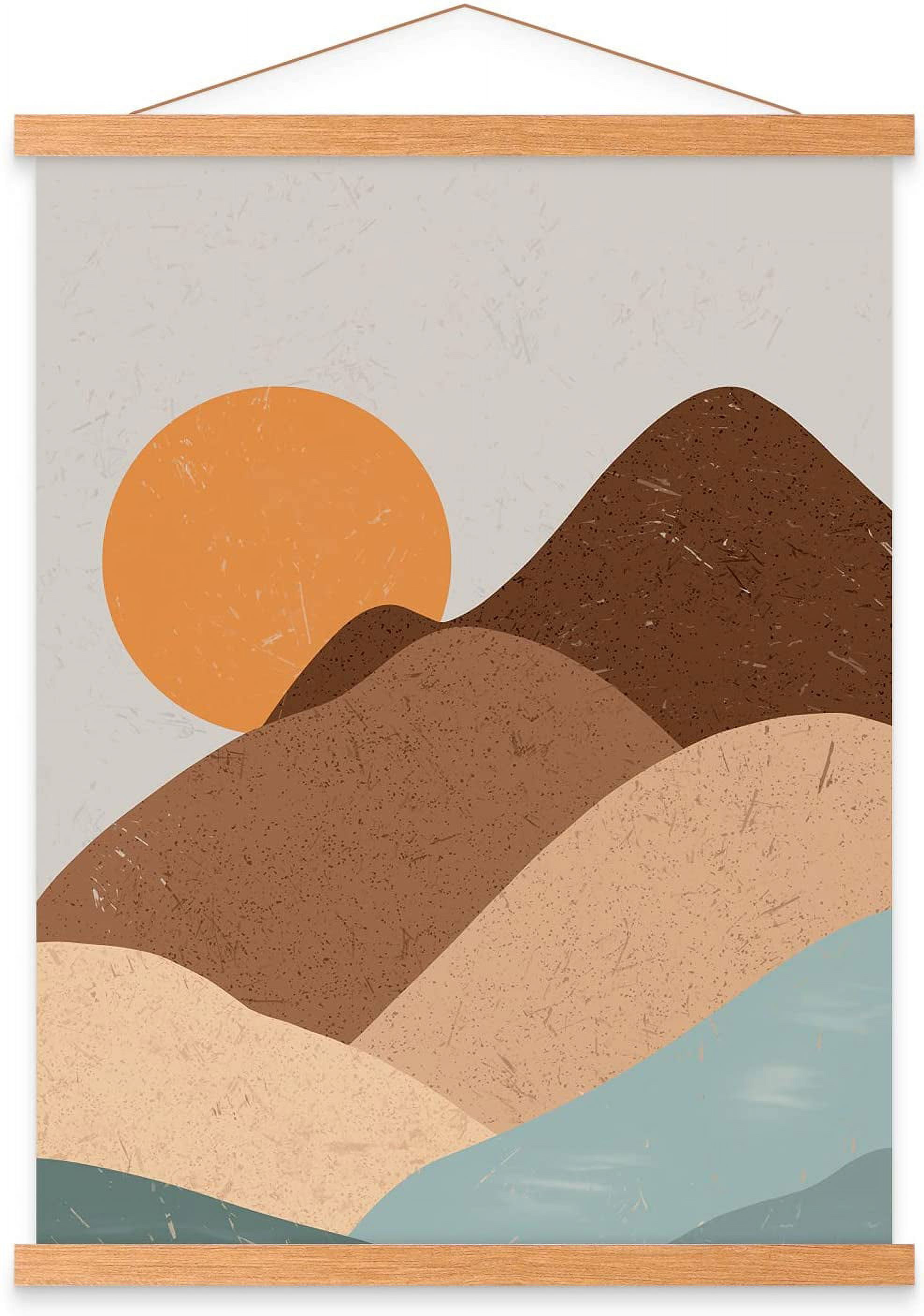 18x24 Poster Frame, Magnetic Light Wood Frame Hanger for Photo Picutre ...