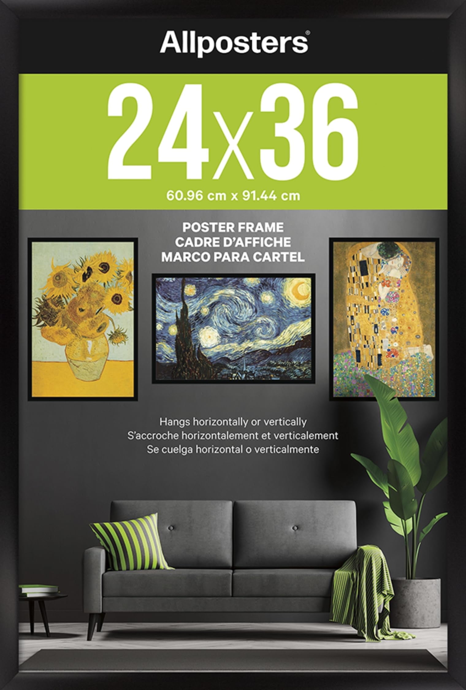 24x36 Black Poster Frame for Wall Art, Collector's Edition Display with ...