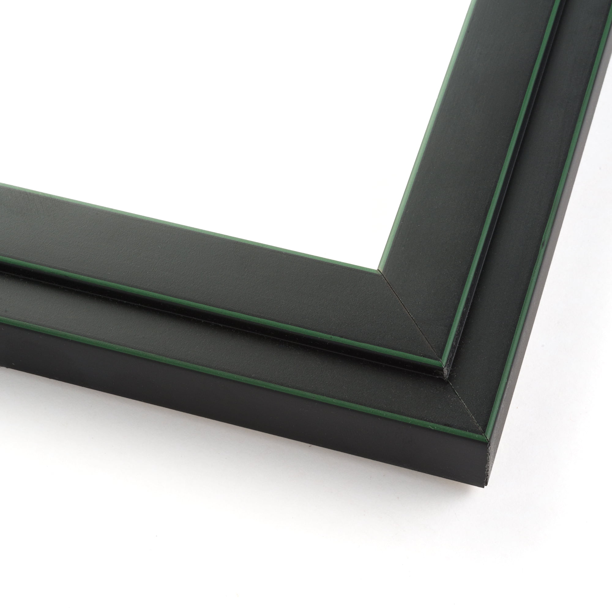 24x36 Black Two-Step Wood Frame w/ a Green Accent - 'Pinstripe' Thin ...