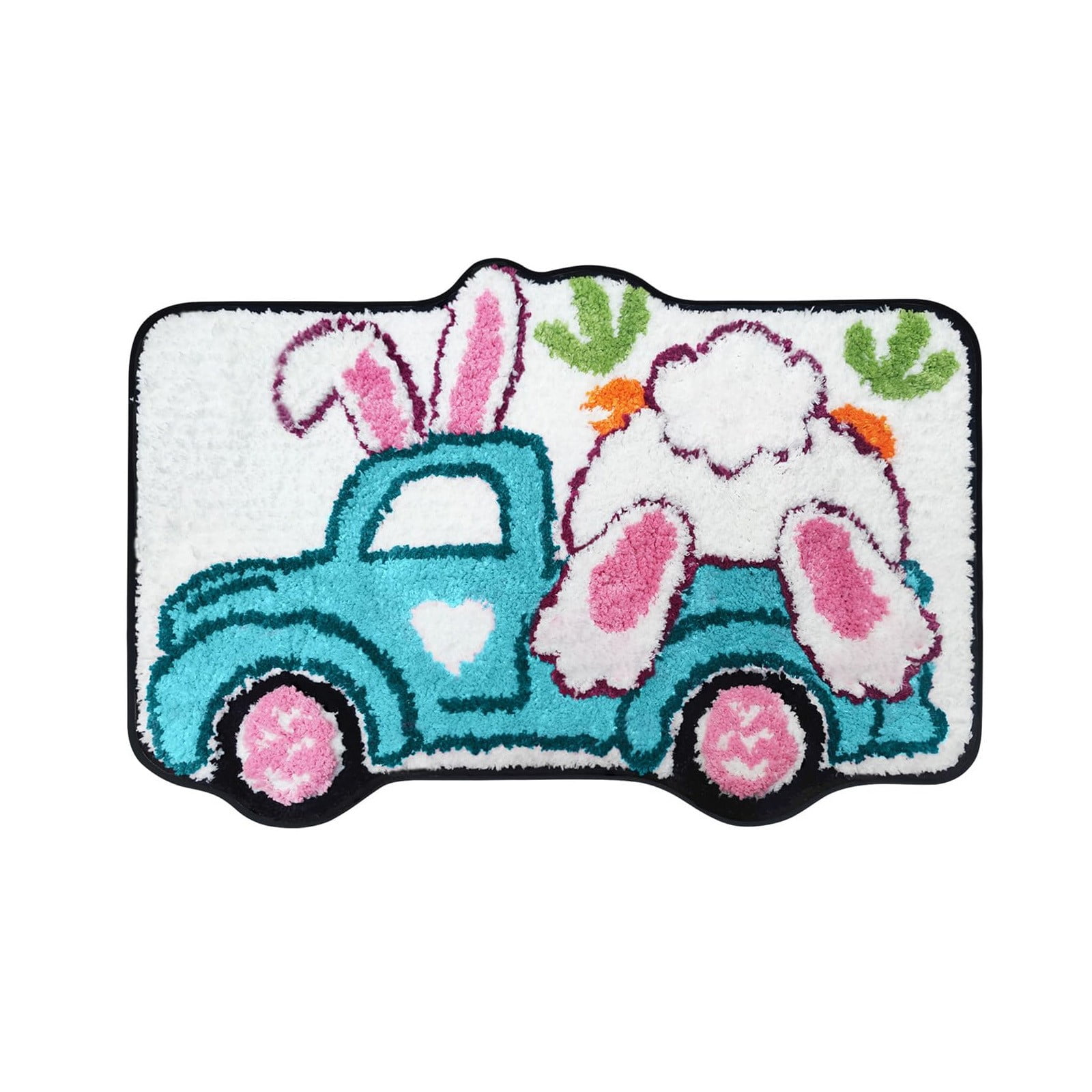 24x36" Celebrate Easter Bunny Bath Rug Colorful Spring Rabbit Floor ...