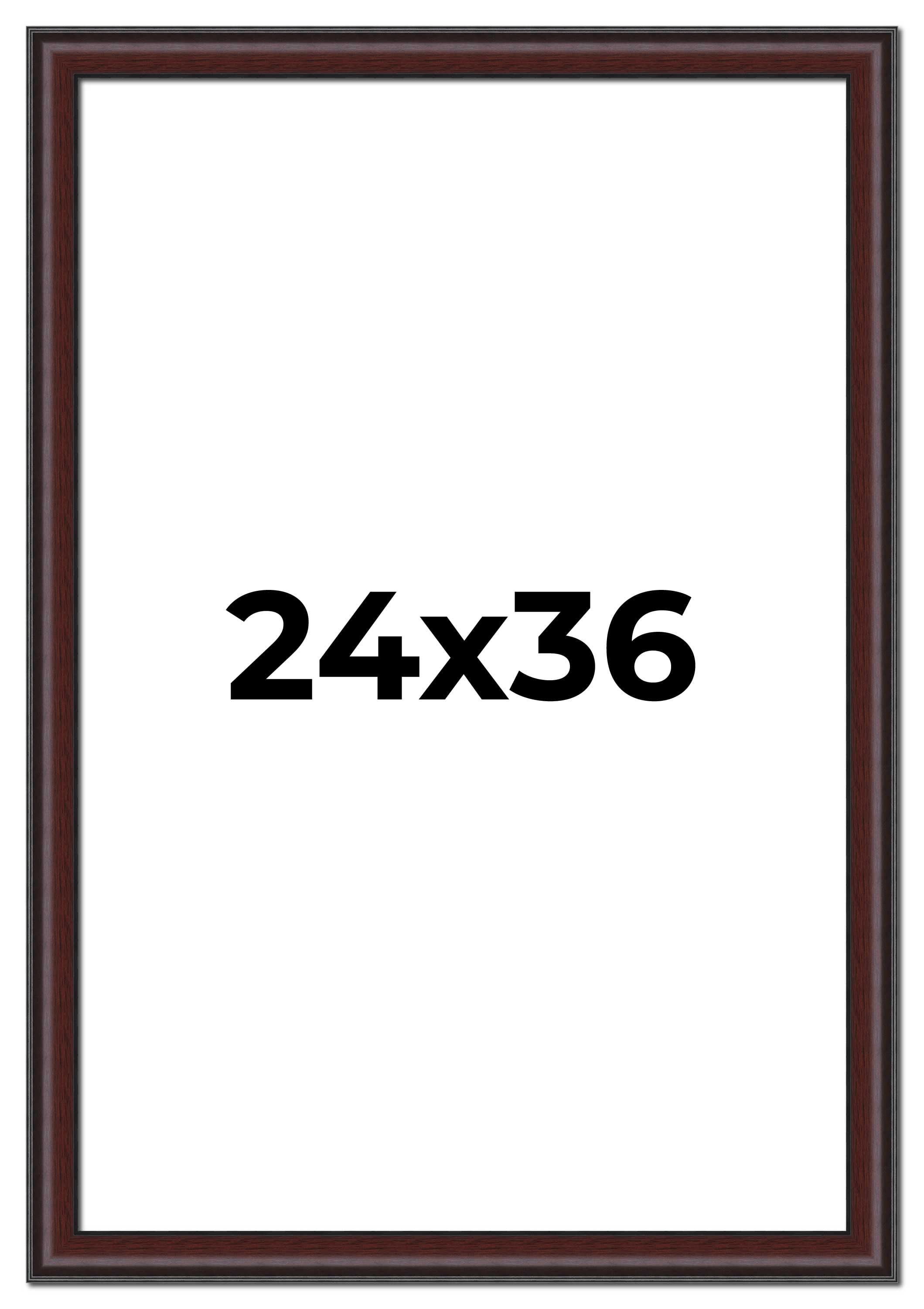 24x36 Frame Brown Round Mahogany Solid Wood Picture Frame | 1.625 Inch ...