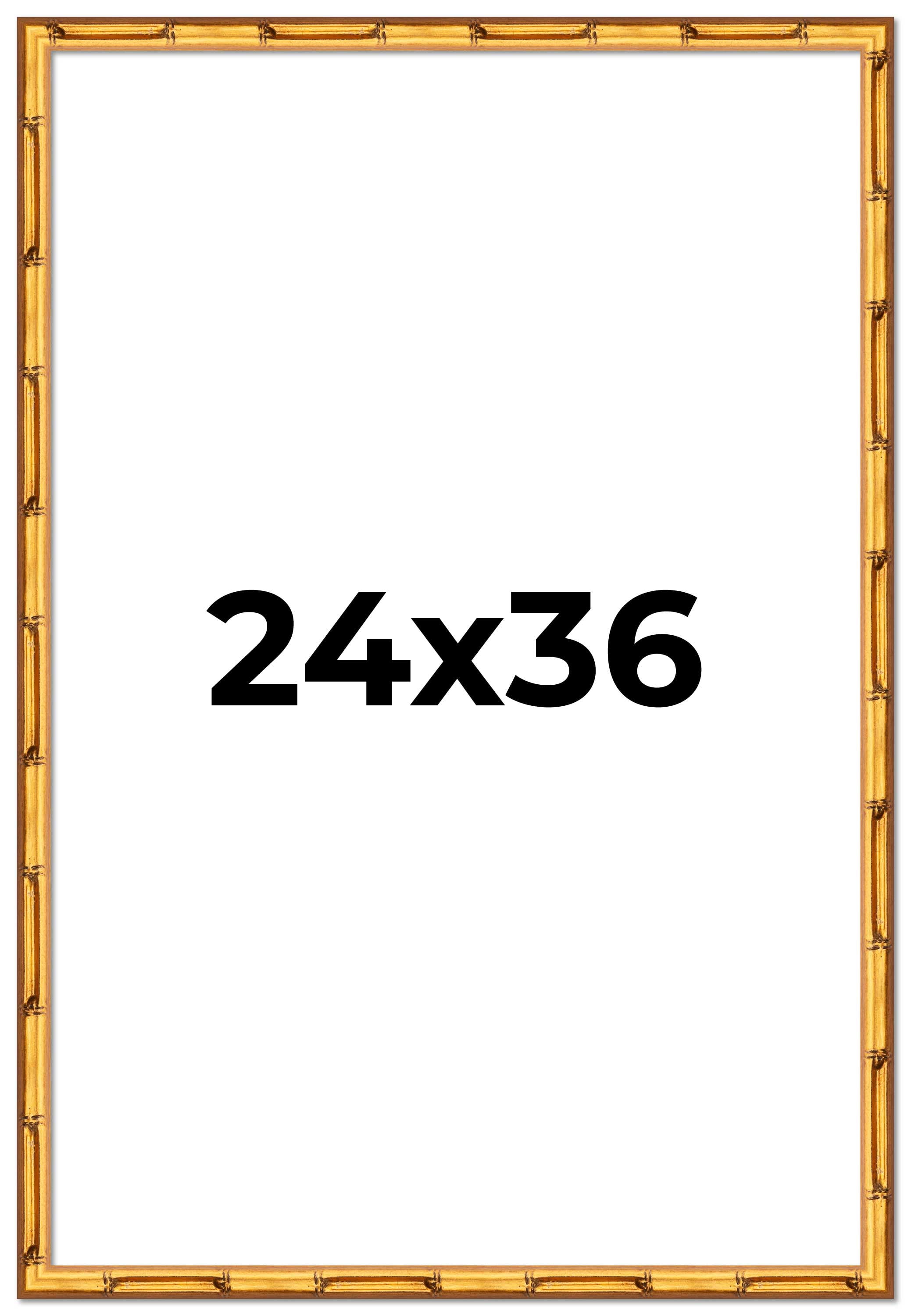 24x36 Frame Gold Bamboo Solid Wood Picture Frame | 0.75 Inch Moulding ...