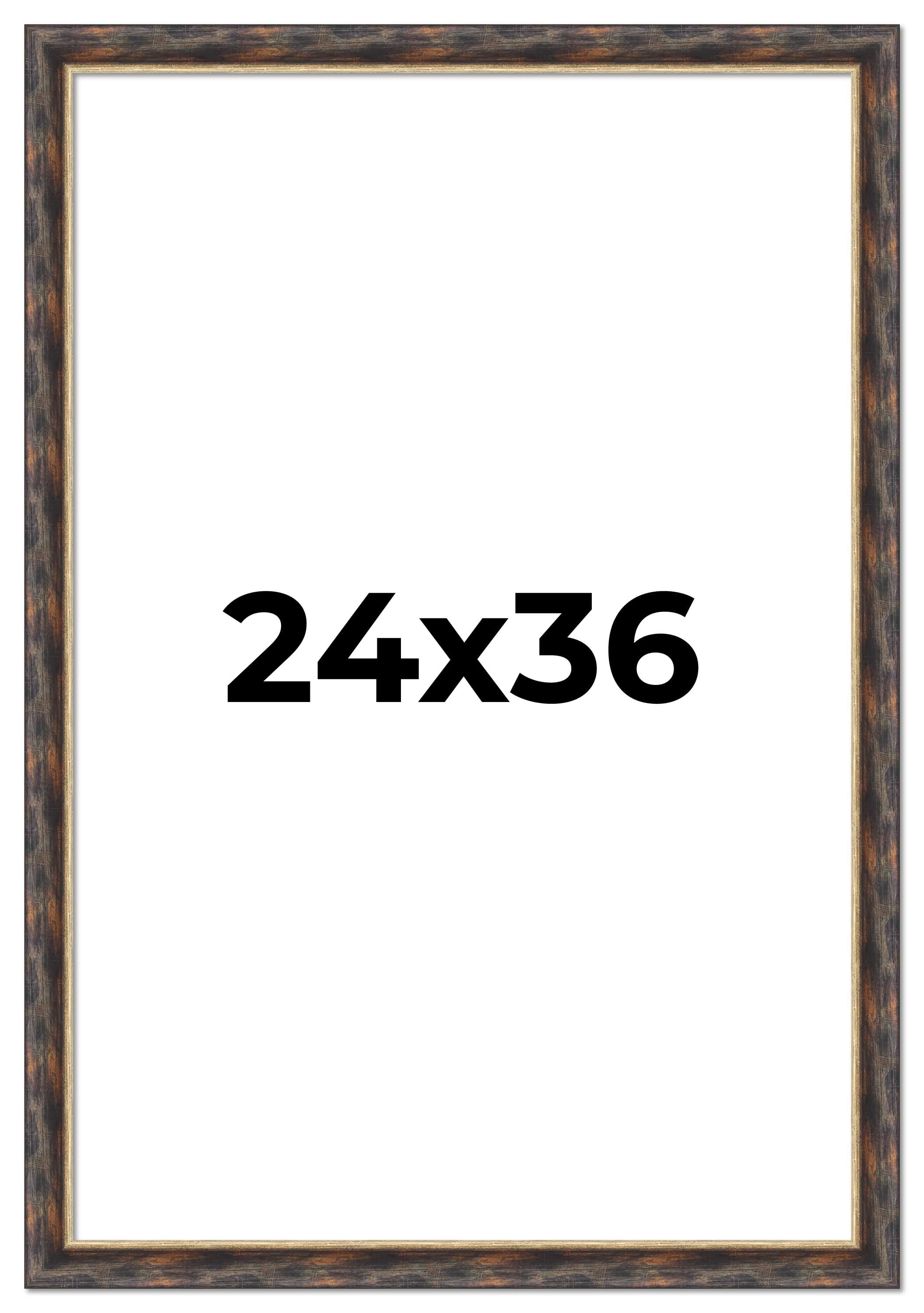 24x36 Frame Gold Real Wood Picture Frame Width 1.5 inches | Interior ...