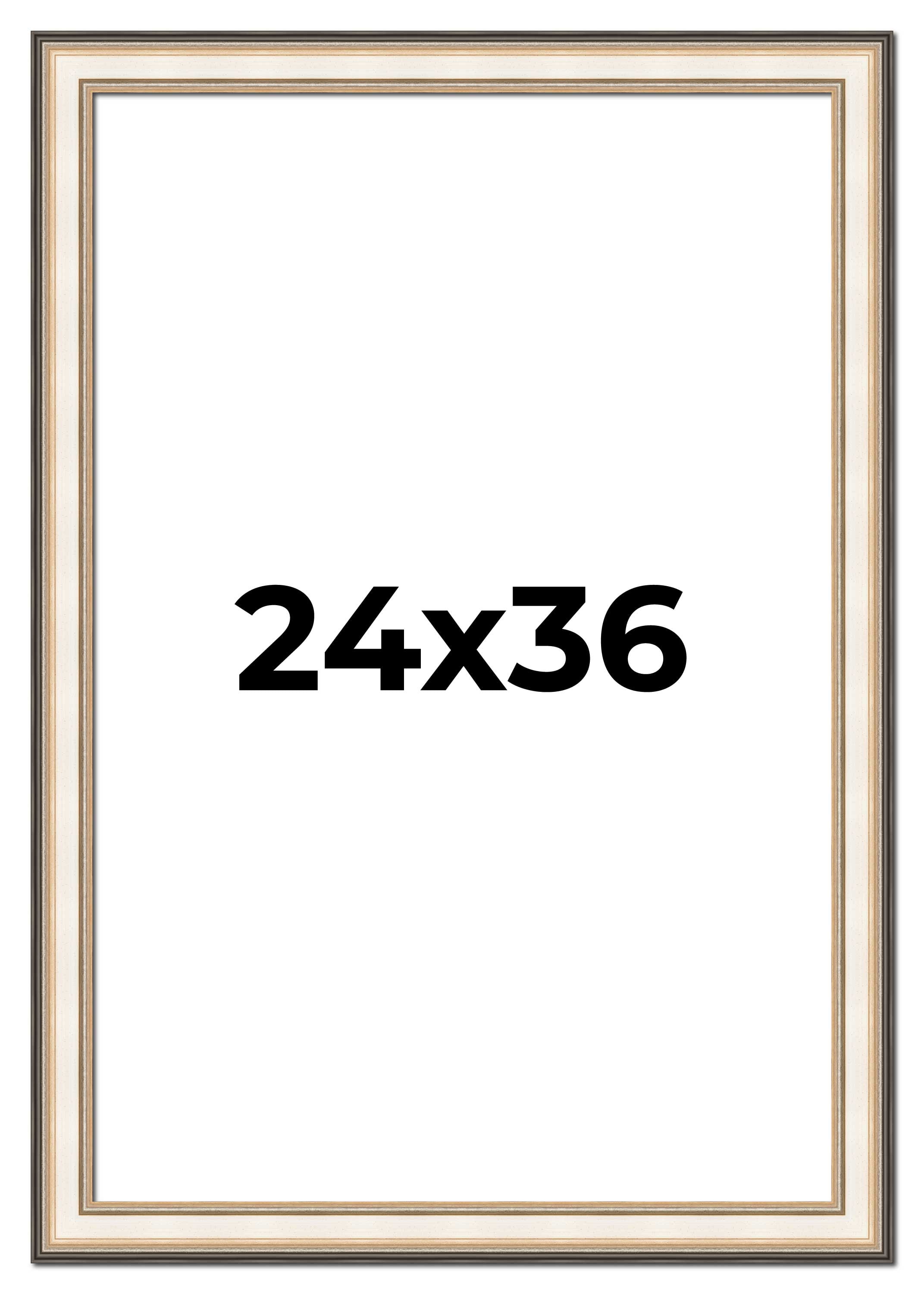 24x36 Frame Gold Silver Plein Aire 2" Inch Wide Moulding Solid Wood ...