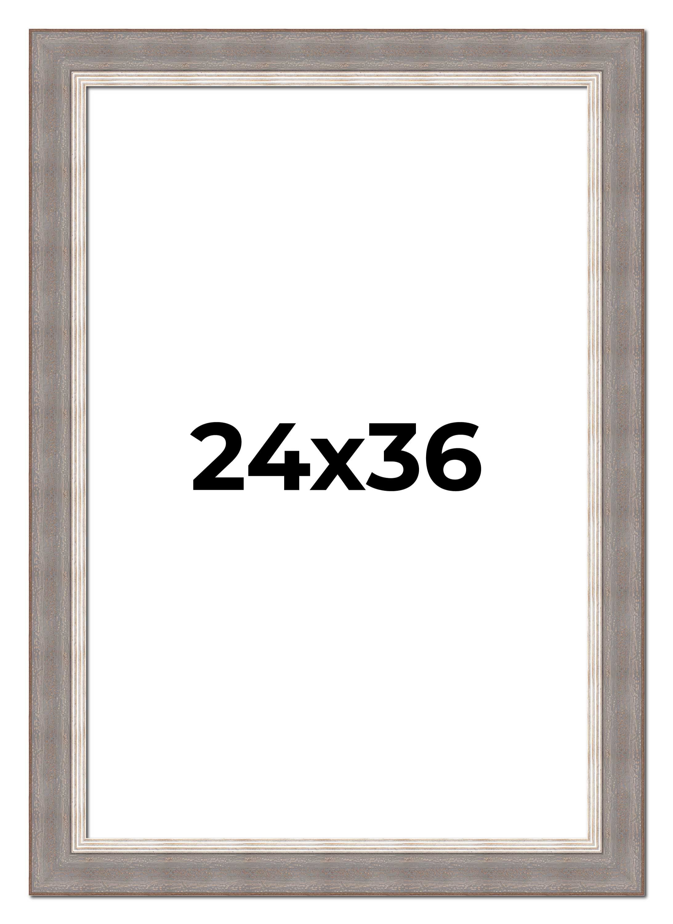 24x36 Frame Grey Real Wood Picture Frame Width 2.75 Inches | Interior ...