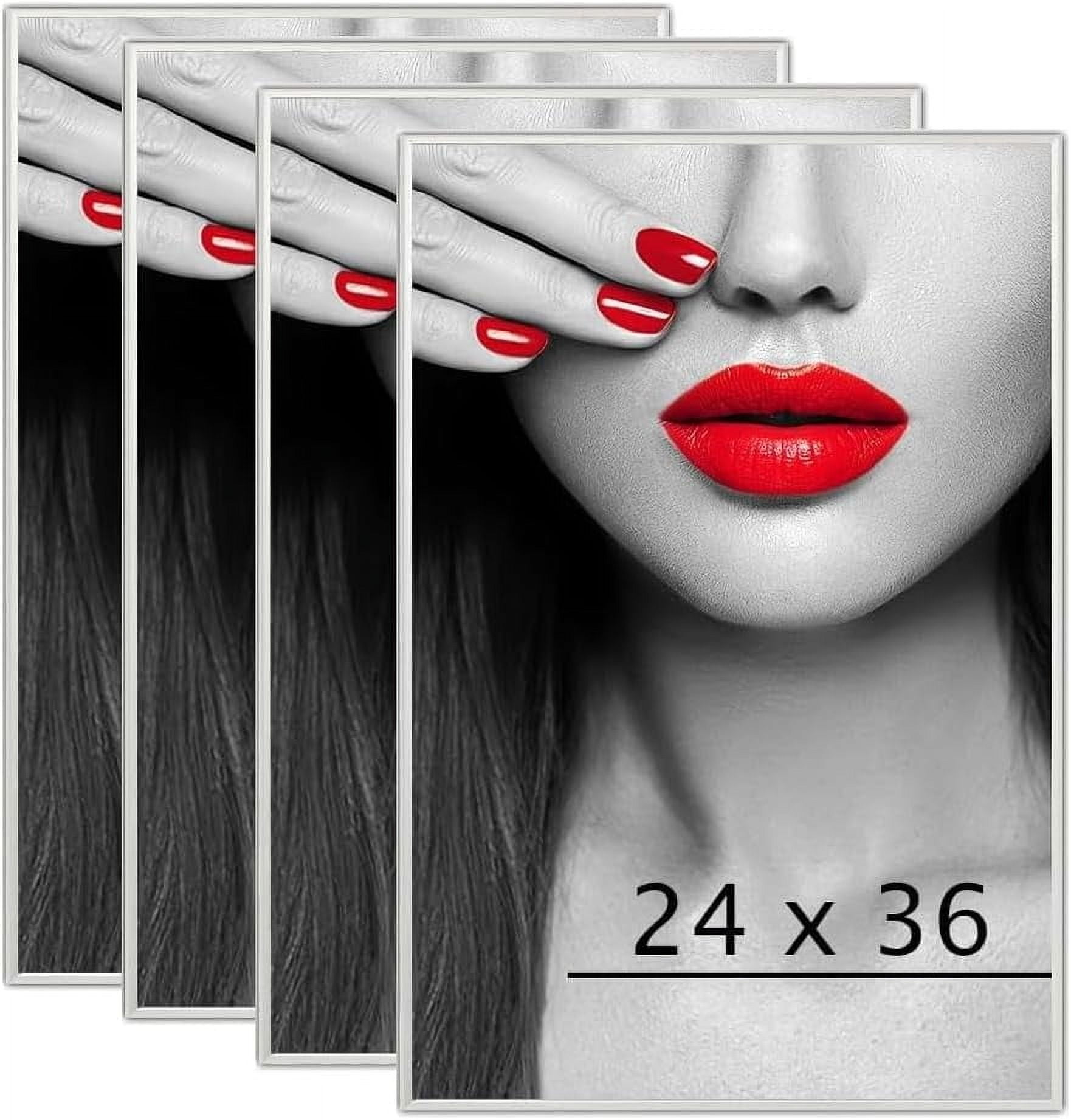 24x36 Frame, Large Picture Frame for Wall, White Picture Frames 4 pack ...