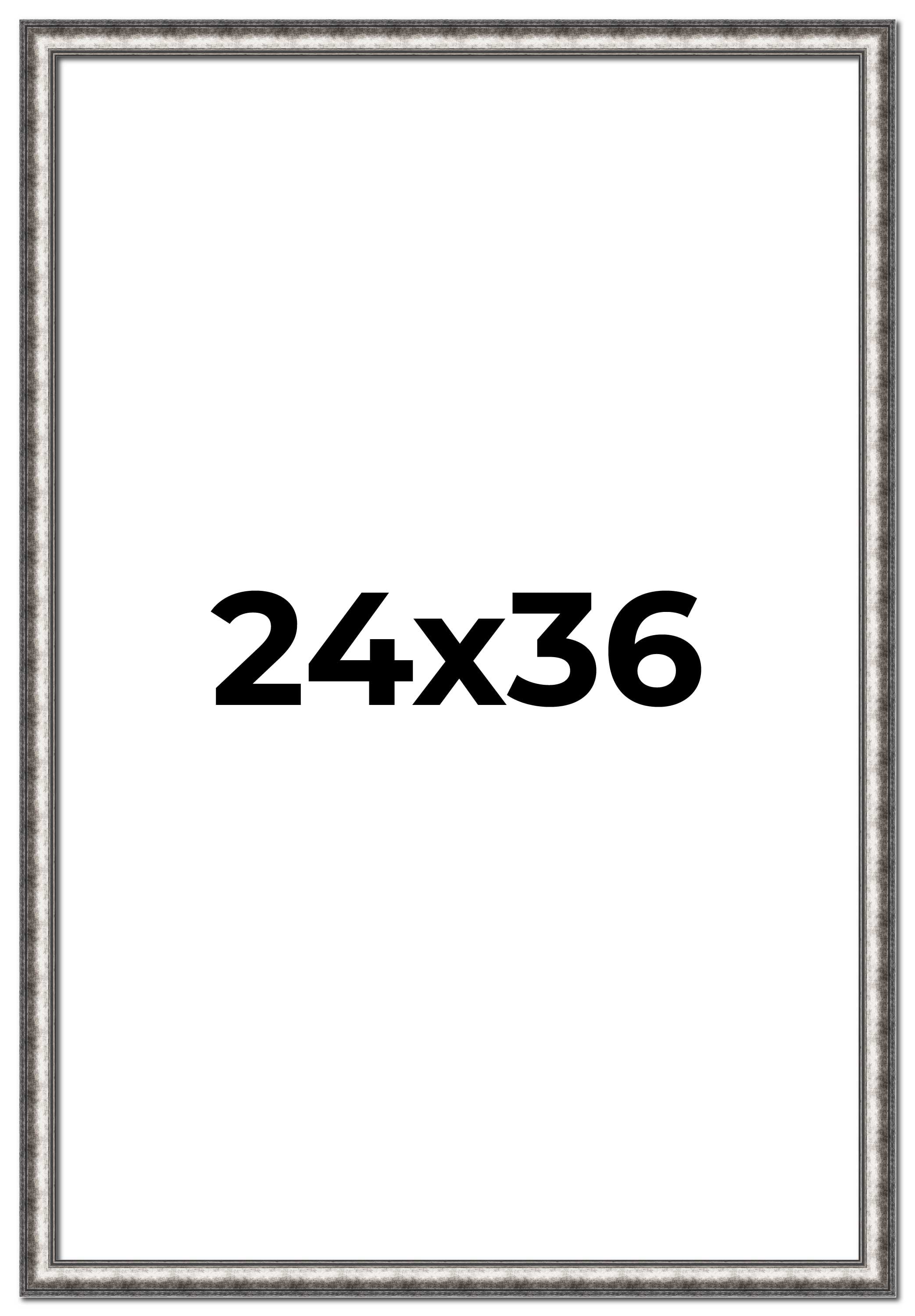 24x36 Frame Silver Real Wood Picture Frame Width 1.125 Inches ...