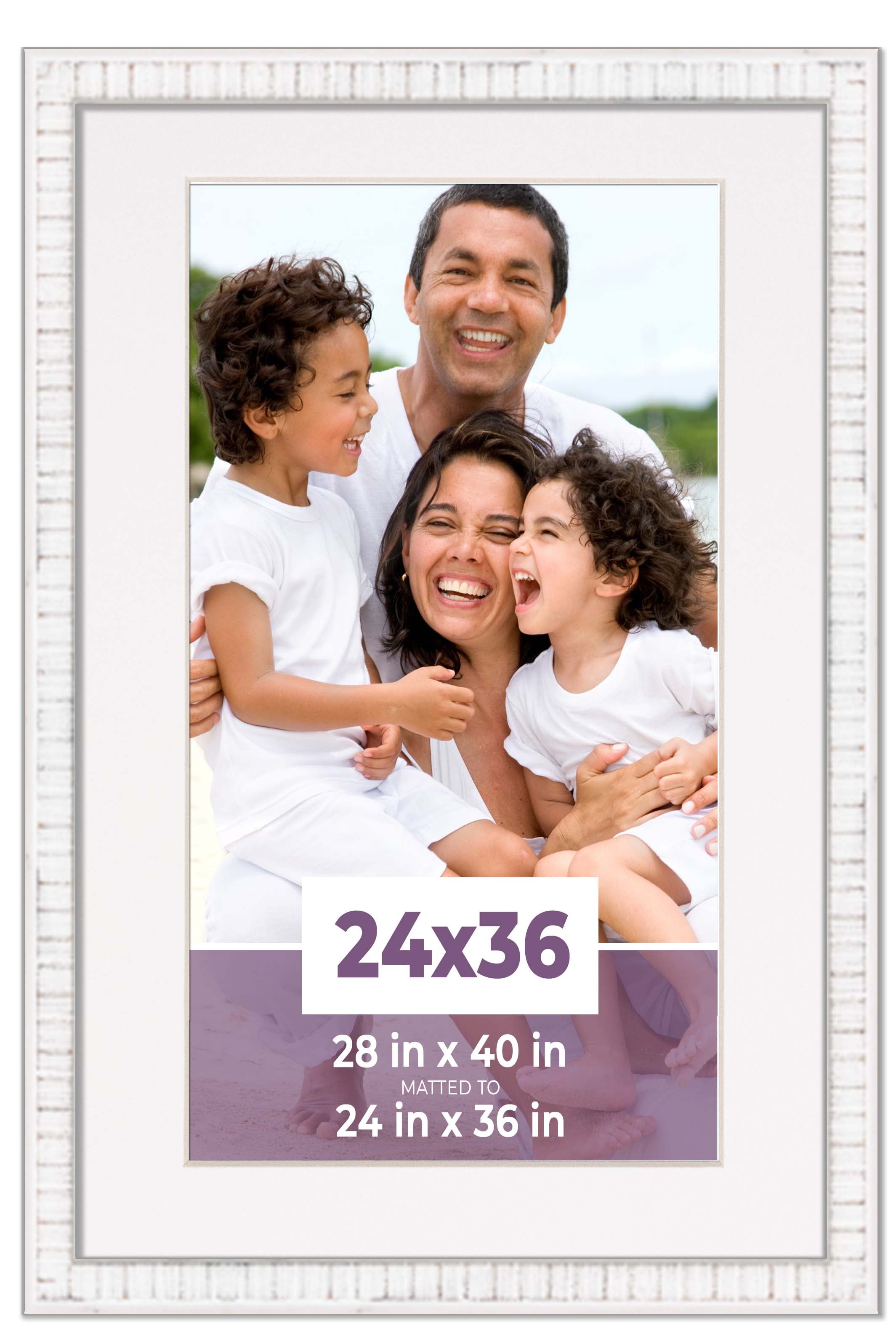 24x36 Frame White With White Picture Mat For 24x36 Photo - White 28x40 ...