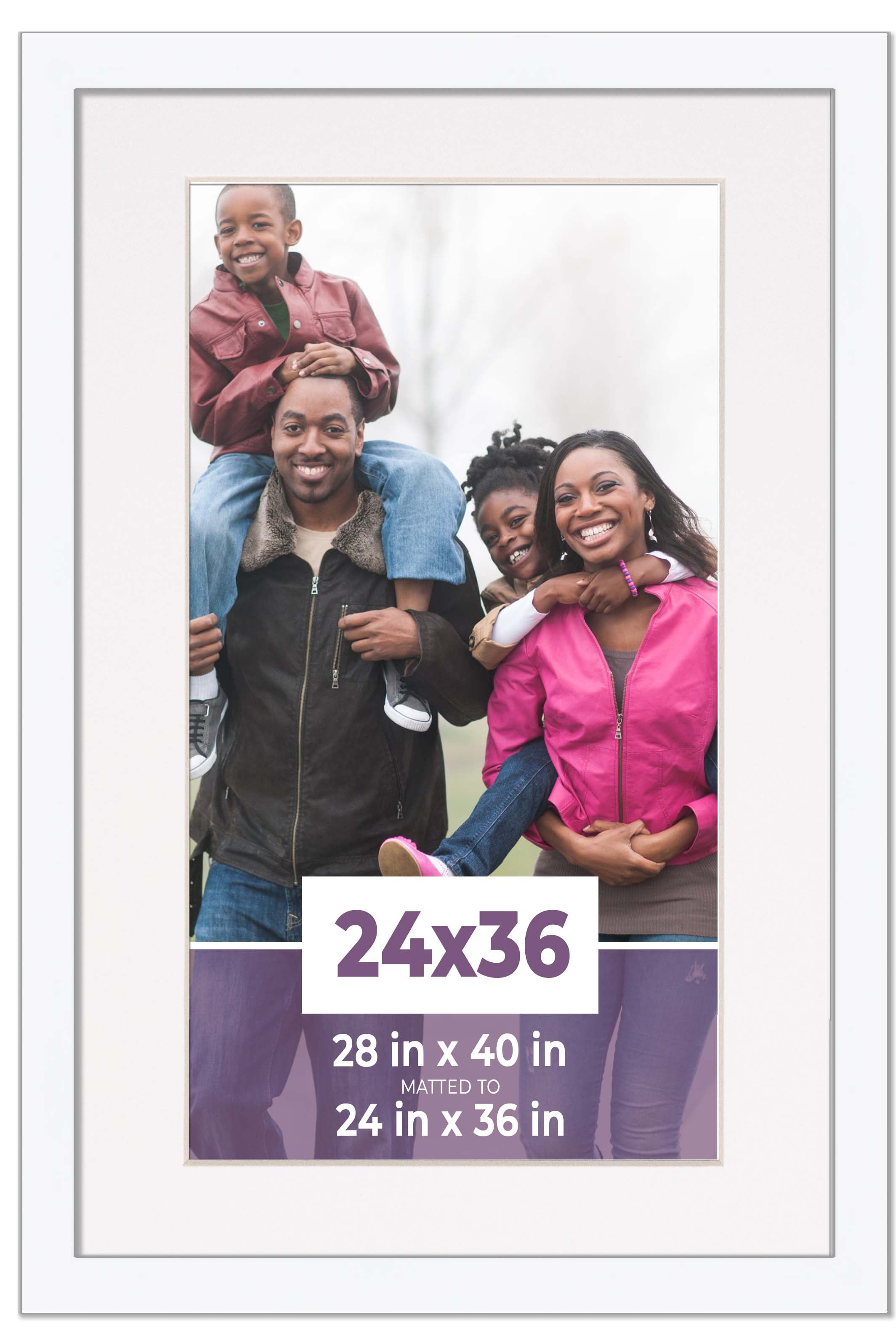 24x36 Frame White With White Picture Mat For 24x36 Photo - White 28x40 ...