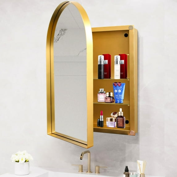 24x36 Inch Gold Metal Bathroom Wall Mirror | Dust - proof and Durable ...