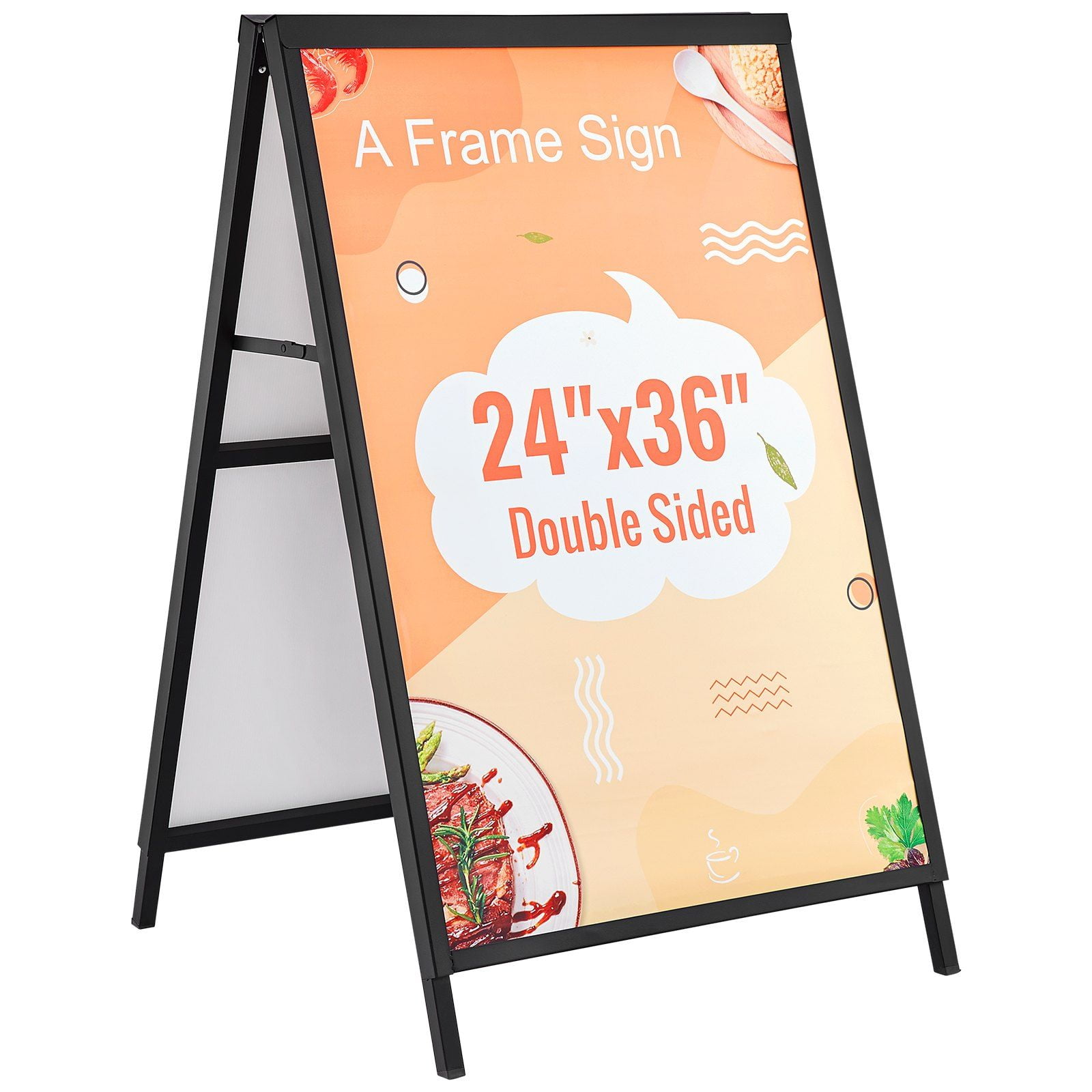 24x36 Inch Heavy Duty A Frame Sidewalk Sign Double Sided Folding ...