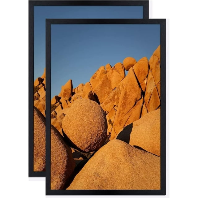 24x36 Inch Poster Frames in Black with Wall Mounting Hanging -2 Pack ...