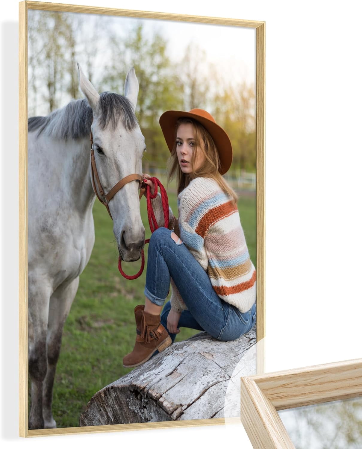 24x36 Picture Frame with Deep and Bevel Border, MDF Wooden Photo Frame ...