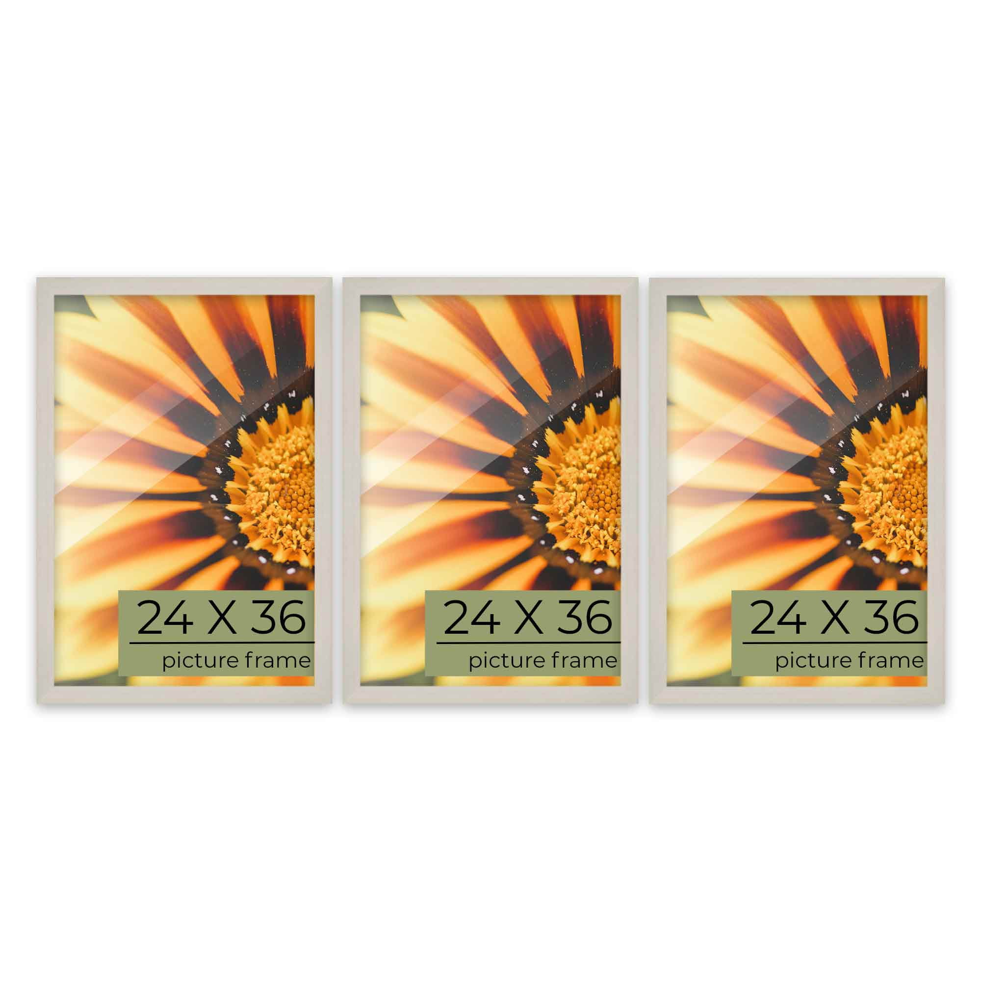 24x36 Picture Frame Set of 3 White Washed Wood Picture Frames for ...