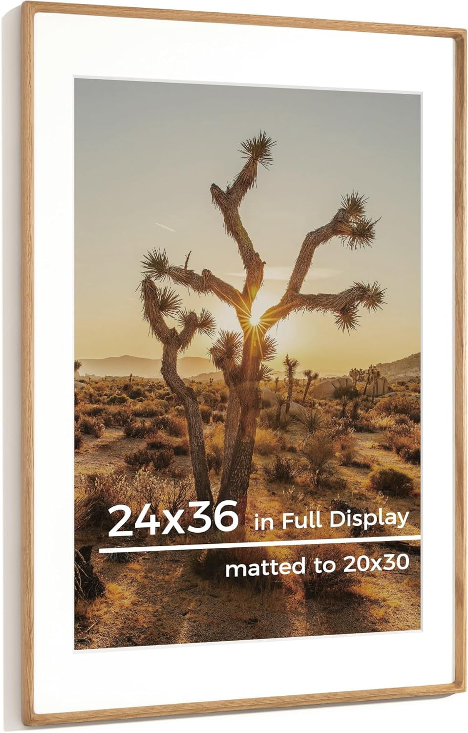 24x36 Picture Frame USA-Sourced Natural Oak Solid Wood Photo Frame ...