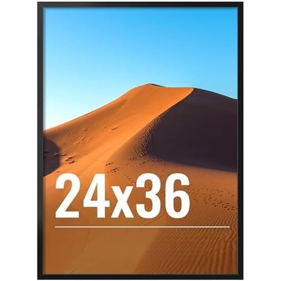 24x36 Picture Frame for Wall Display, 24x36 Black Picture Frame with HD ...