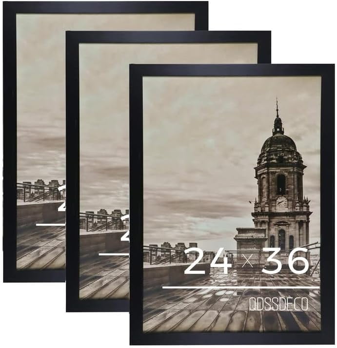 24x36 Poster Frame Black Wood Frame with Horizontal and Vertical ...