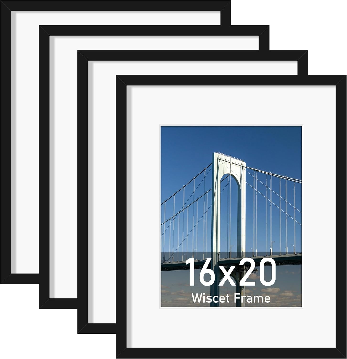 24x36 Poster Frame Set of 4, Display Picture 20x30 with Mat or 24 x 36 ...