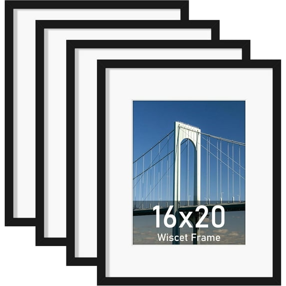 24x36 Poster Frame Set of 4, Display Picture 20x30 with Mat or 24 x 36 ...