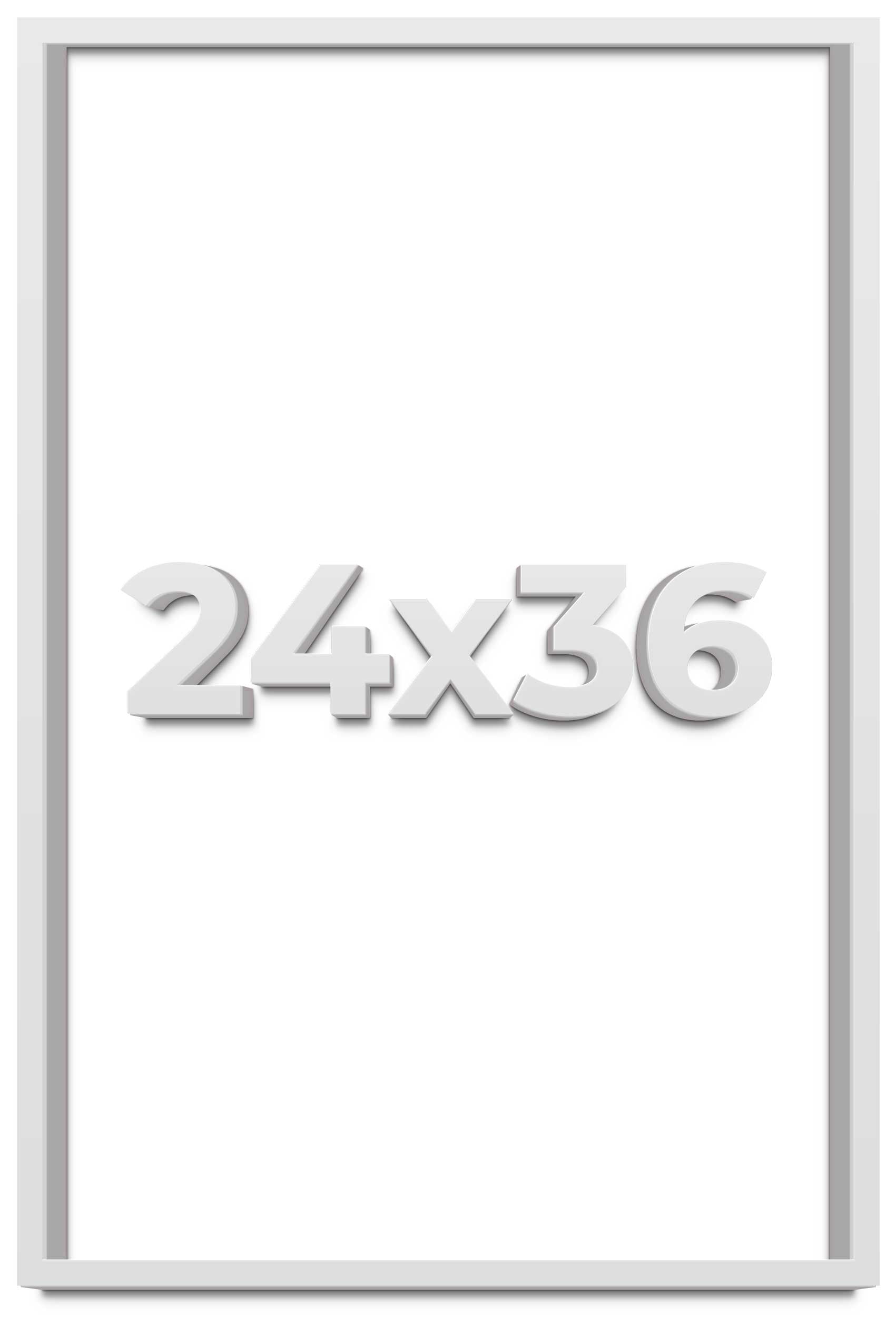 24x36 Shadow Box Frame White | 2 Inches Deep Real Wood Contemporary ...