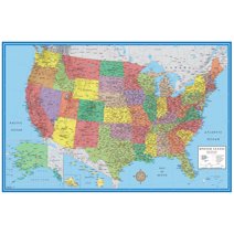 32x50 RMC Classic United States USA Wall Map Framed Edition - Black ...