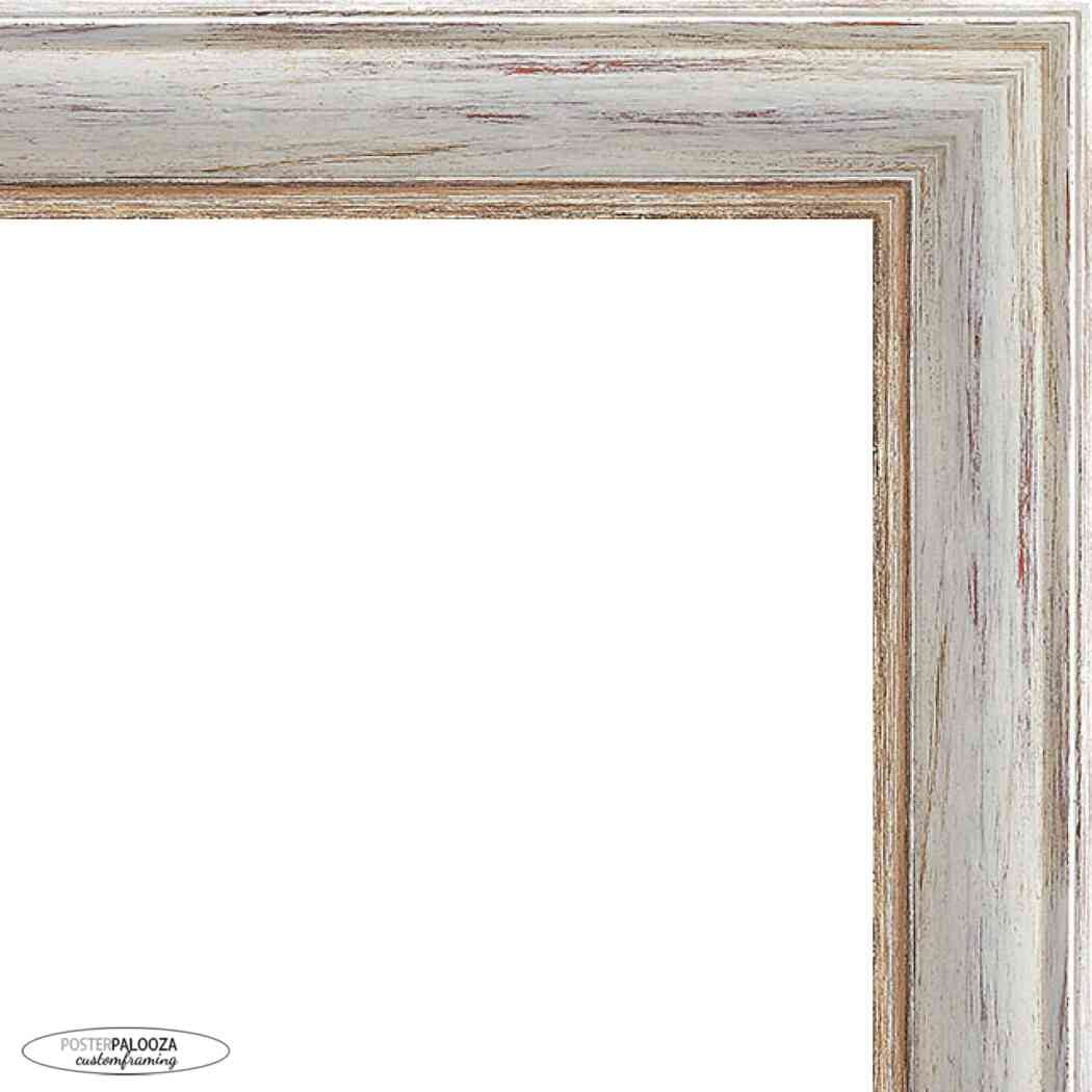 24x36 Weathered White Picture Frame - UV Acrylic, Foam Board Backing ...