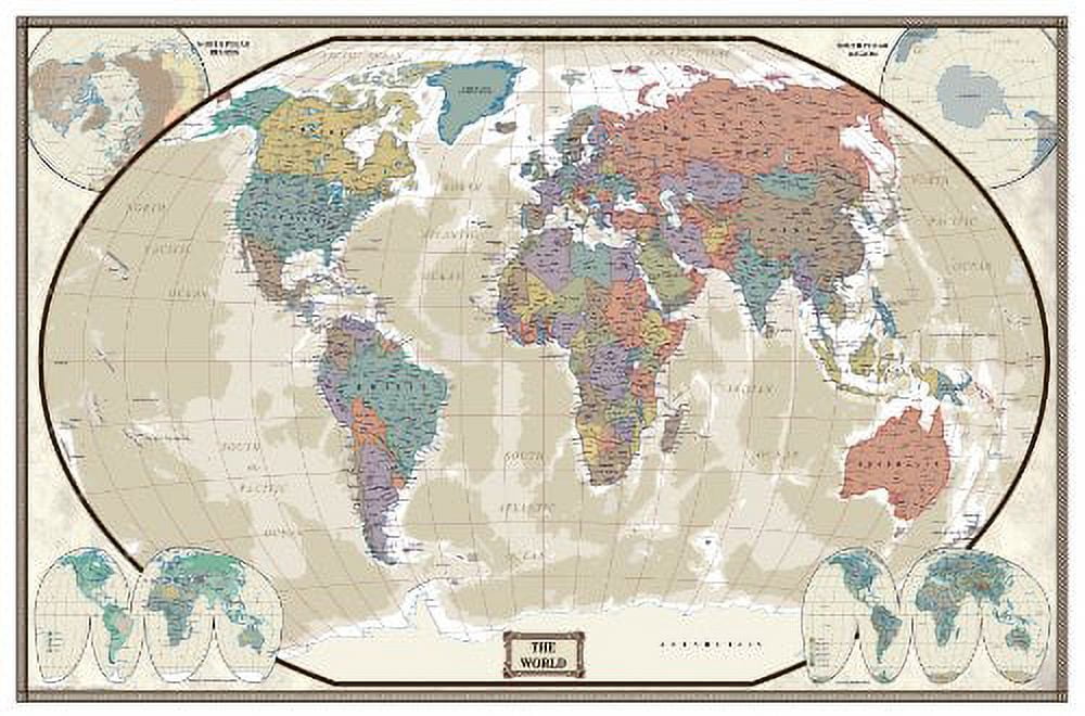 24x36 World Executive Wall Map Poster Mural Laminated - Walmart.com