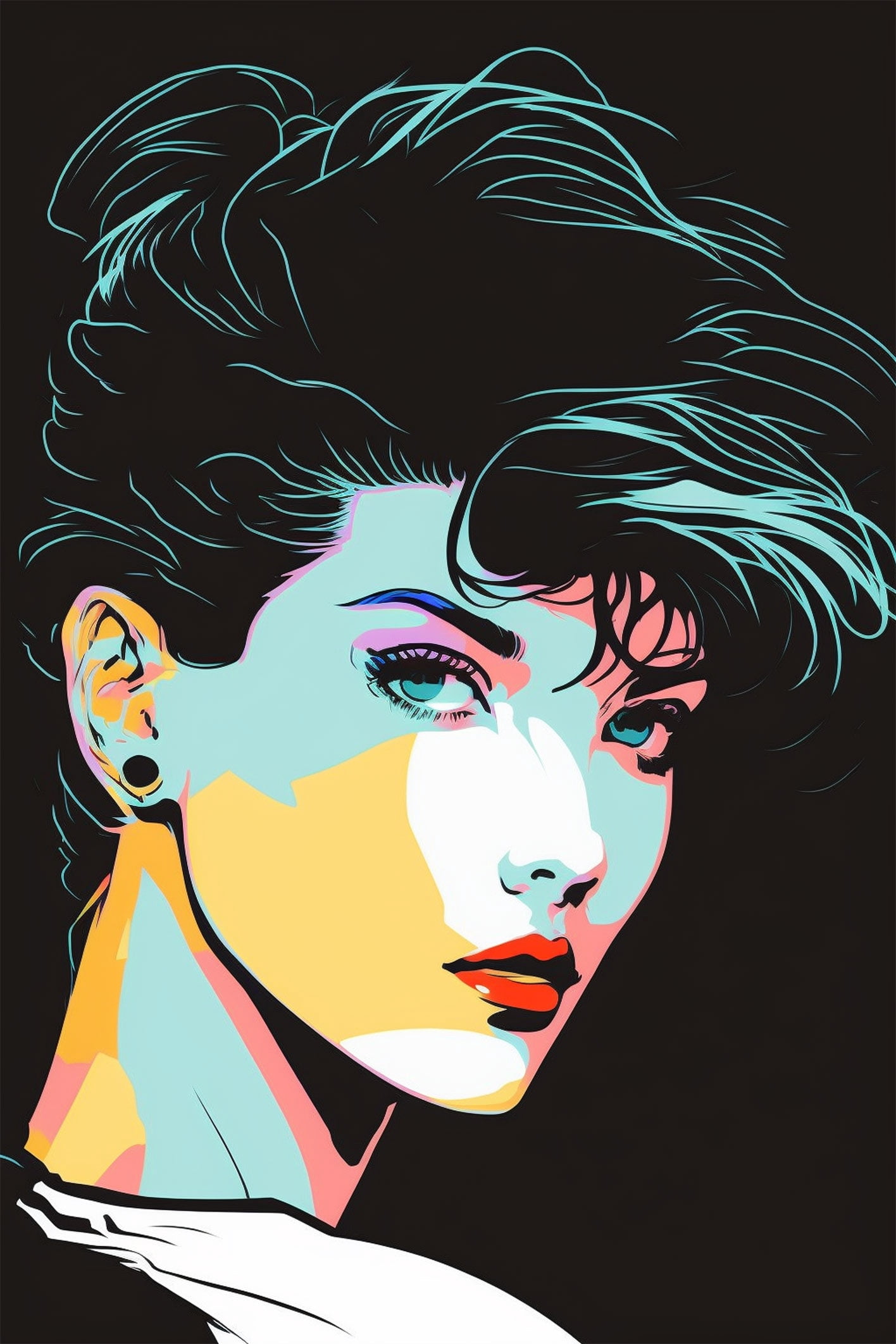 24x36 gallery poster, 1980s new wave synth pop girl salon art p12 ...